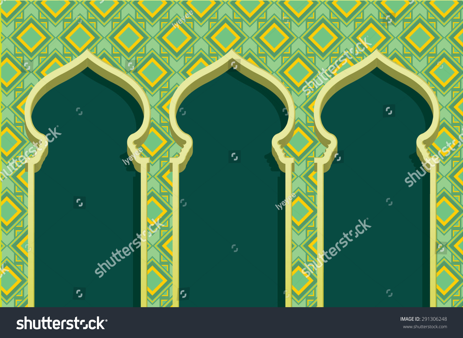 Raya Muslim Arch Architecture Vectorillustration Stock Vector (Royalty ...