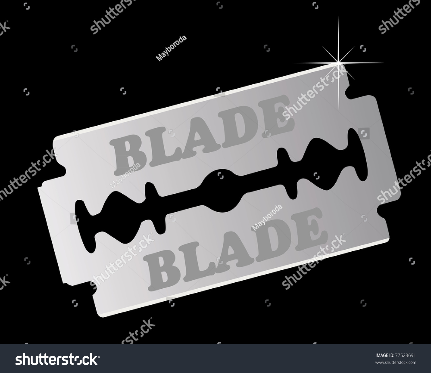 Razor Blade On Black Background Stock Vector (Royalty Free) 77523691 ...
