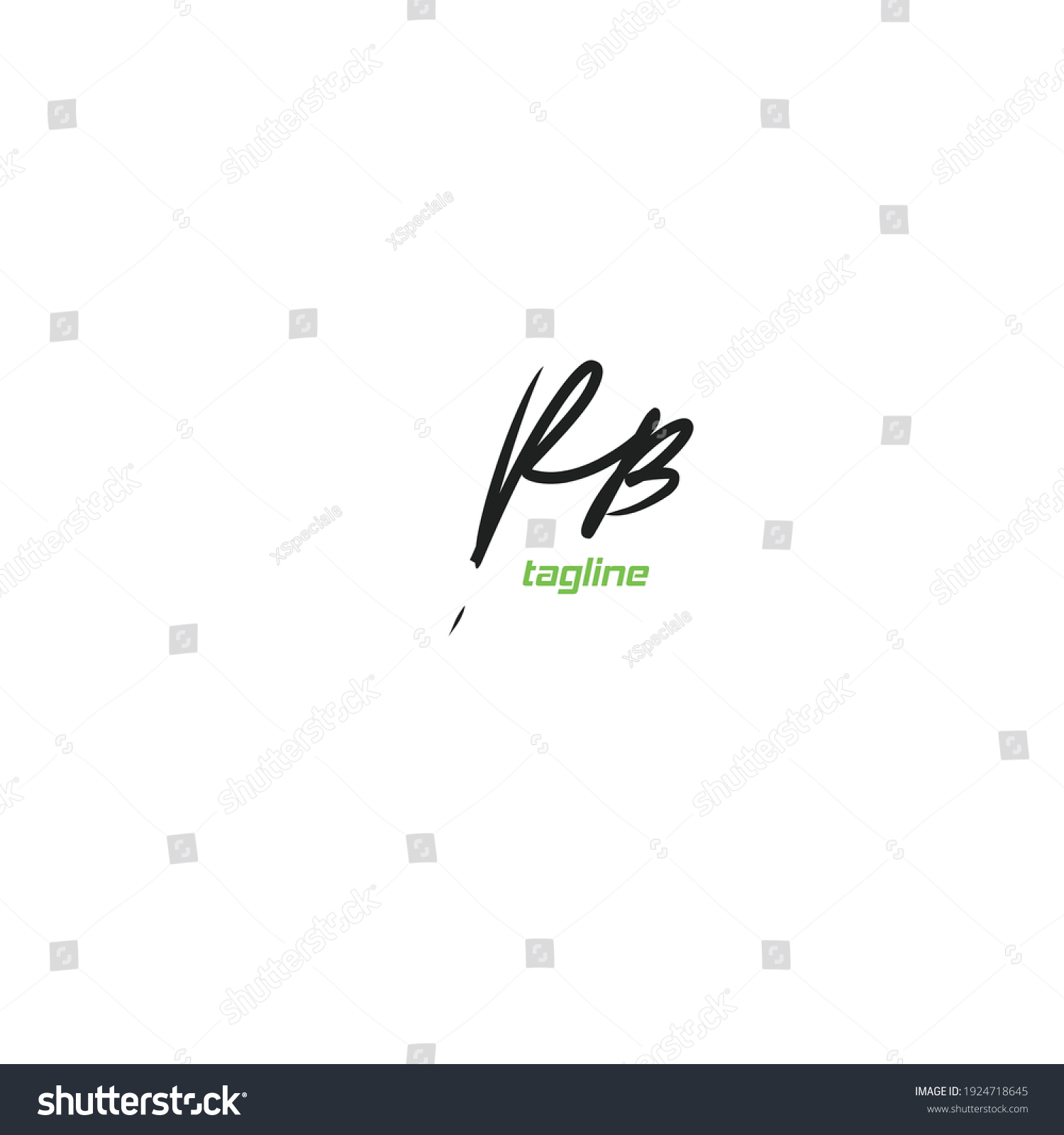 Rb Initial Handwritten Calligraphy Monogram Logo Stock Vector (Royalty ...