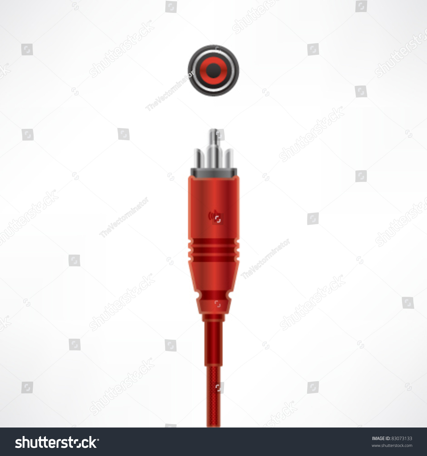 Rca Stereo Chinch Audio Cable Left Stock Vector (Royalty Free) 83073133