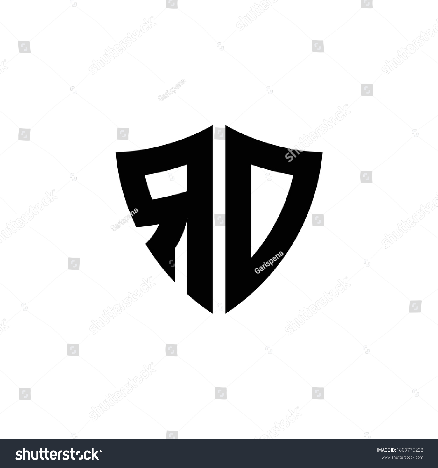 Rd Monogram Logo Shield Shape Design Stock Vector (Royalty Free ...