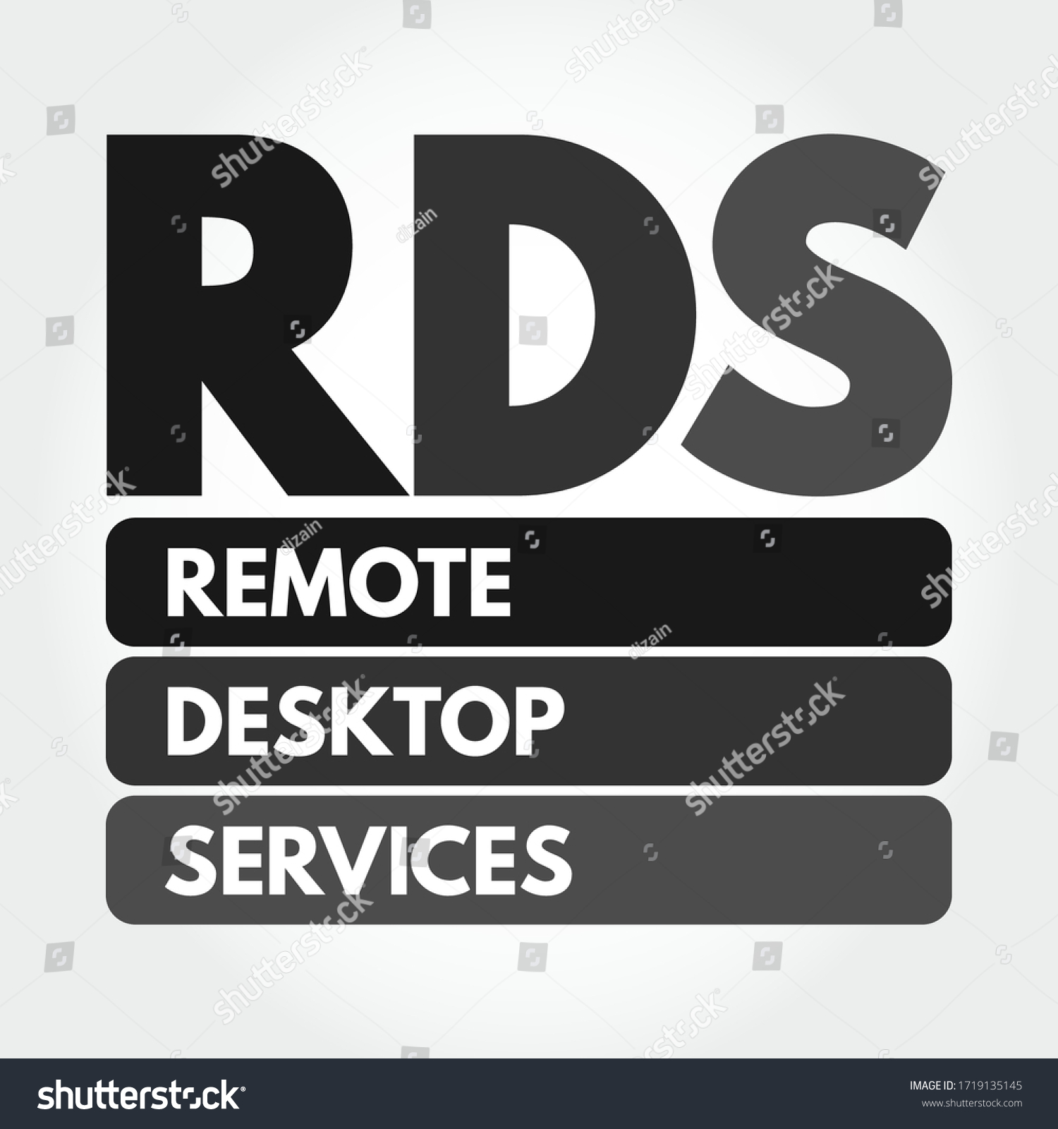 Vektor Stok Rds Remote Desktop Services Acronym Technology (Tanpa ...