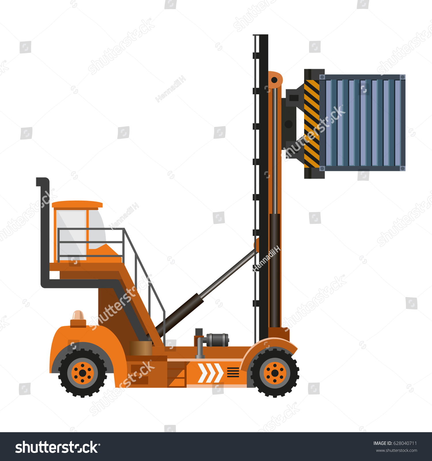Immagine vettoriale a tema Reach Stacker Container Vector Illustration ...