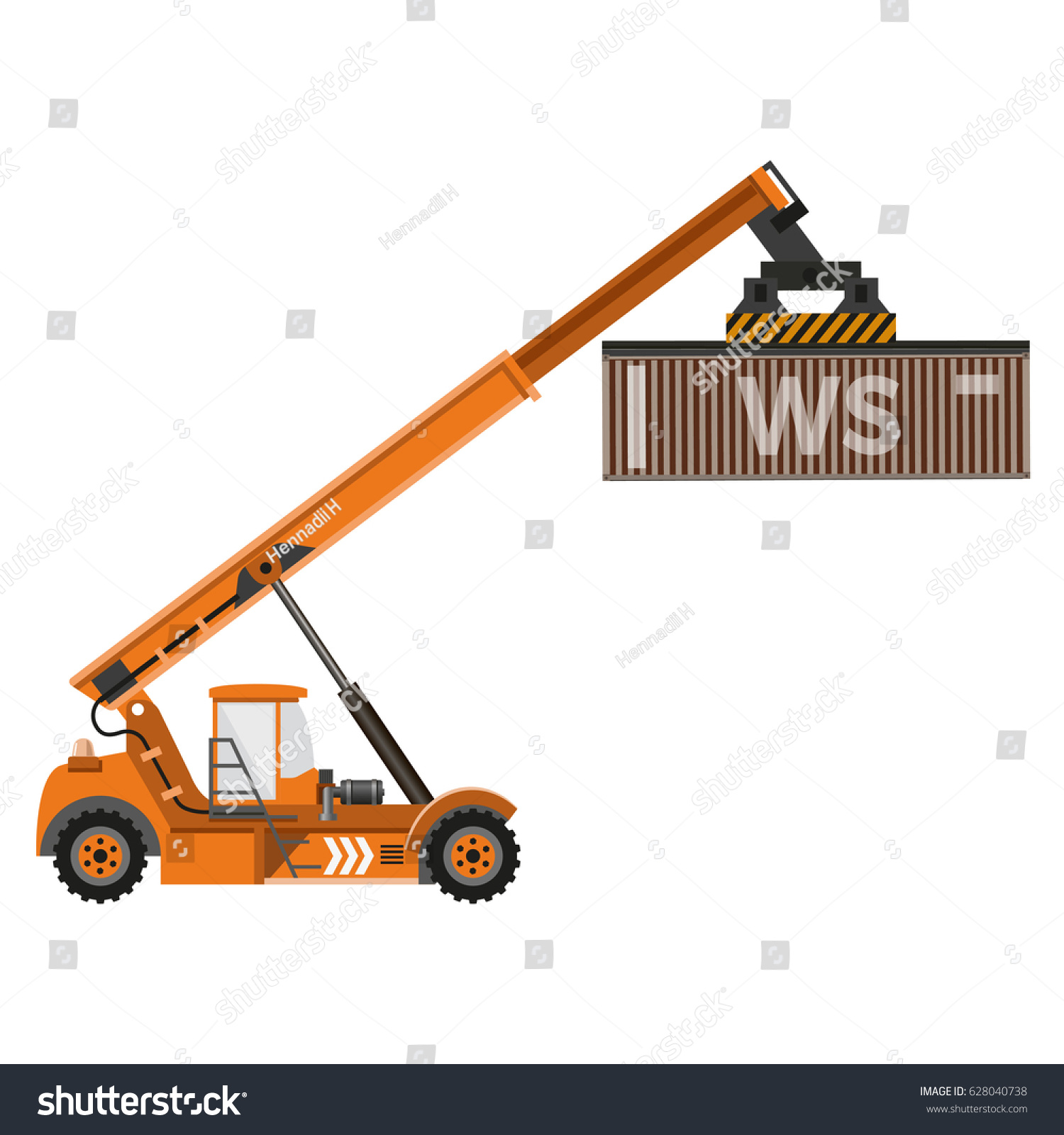 Reach Stacker Container Vector Illustration: เวกเตอร์สต็อก (ปลอดค่า ...
