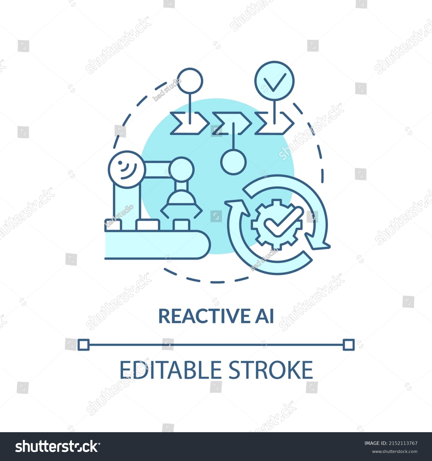 Reactive Ai Turquoise Concept Icon Predictable Stock Vector (Royalty ...