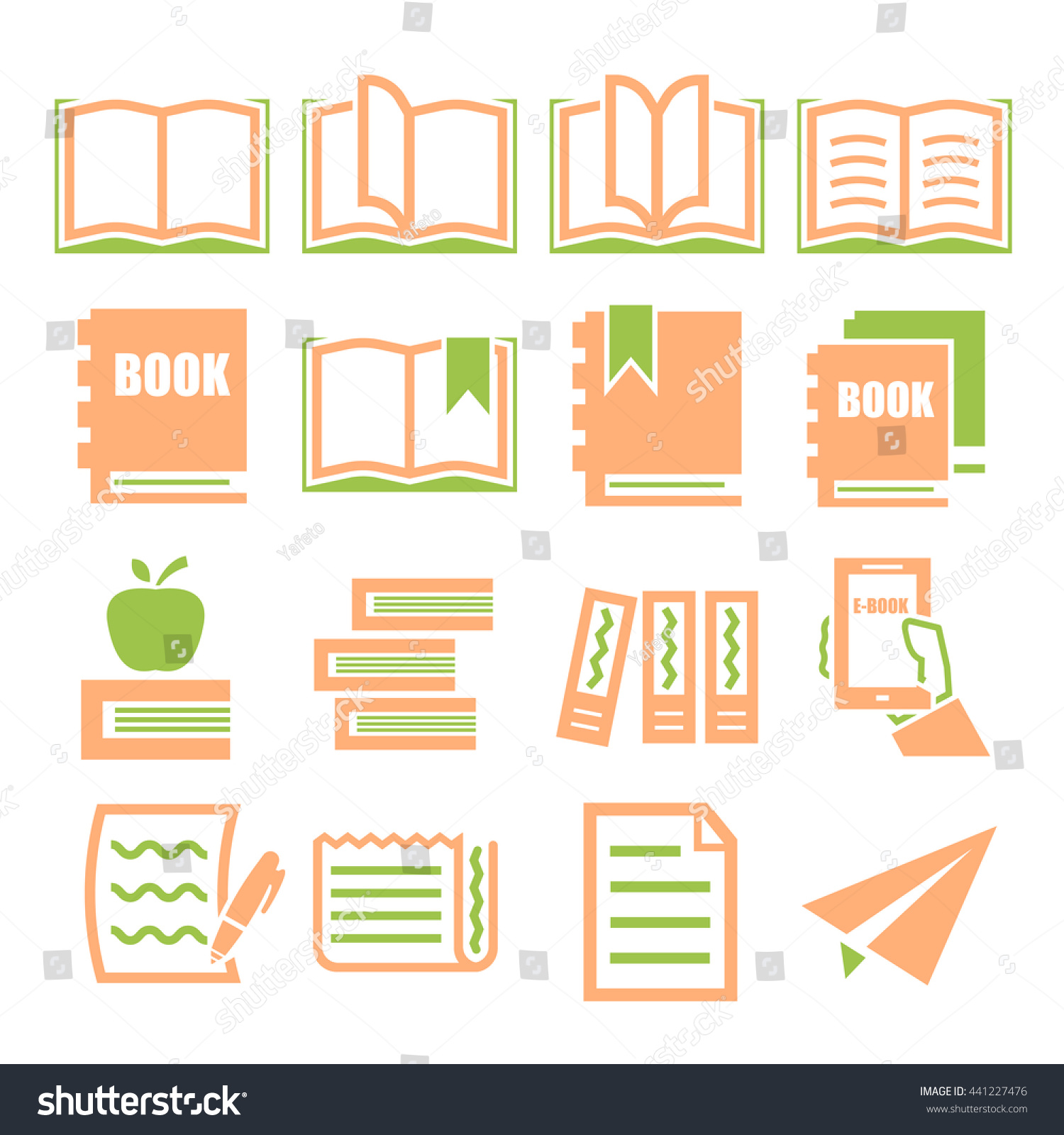 Read Dictionary Book Icon Set Stock Vector (Royalty Free) 441227476