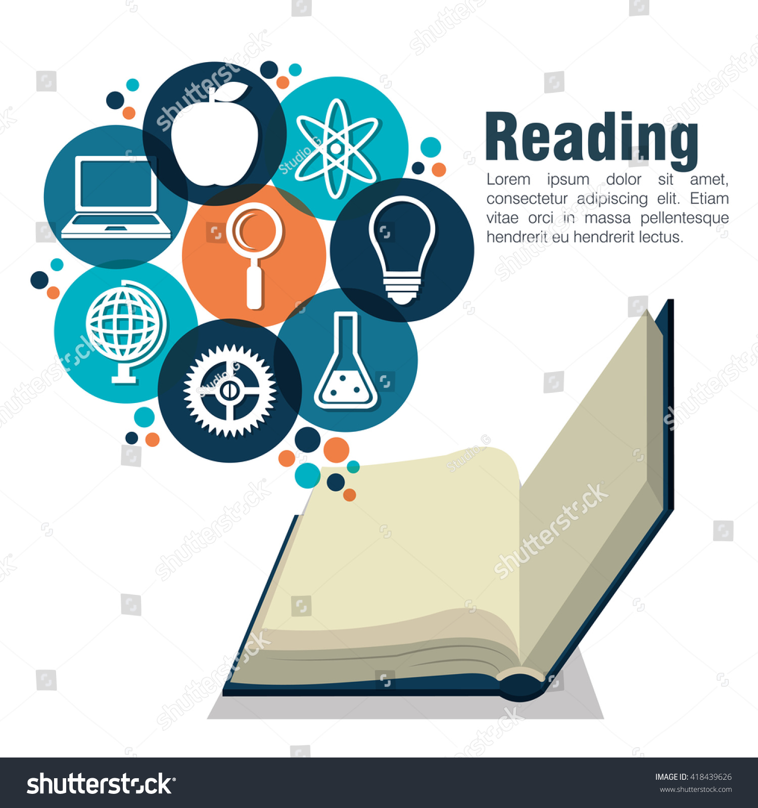 Reading Books Design Stock Vector (Royalty Free) 418439626 | Shutterstock