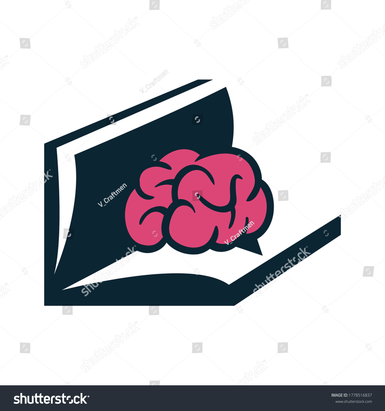 Reading On Brain Vector Ilustration Stock Vector (Royalty Free) 1778516837