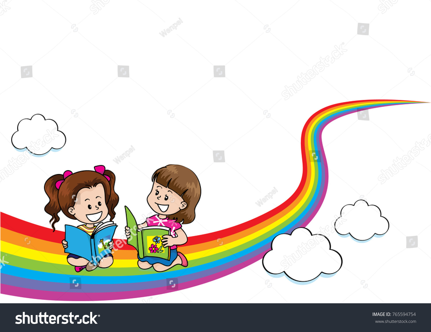 Reading On Rainbow Stock Vector (Royalty Free) 765594754 | Shutterstock