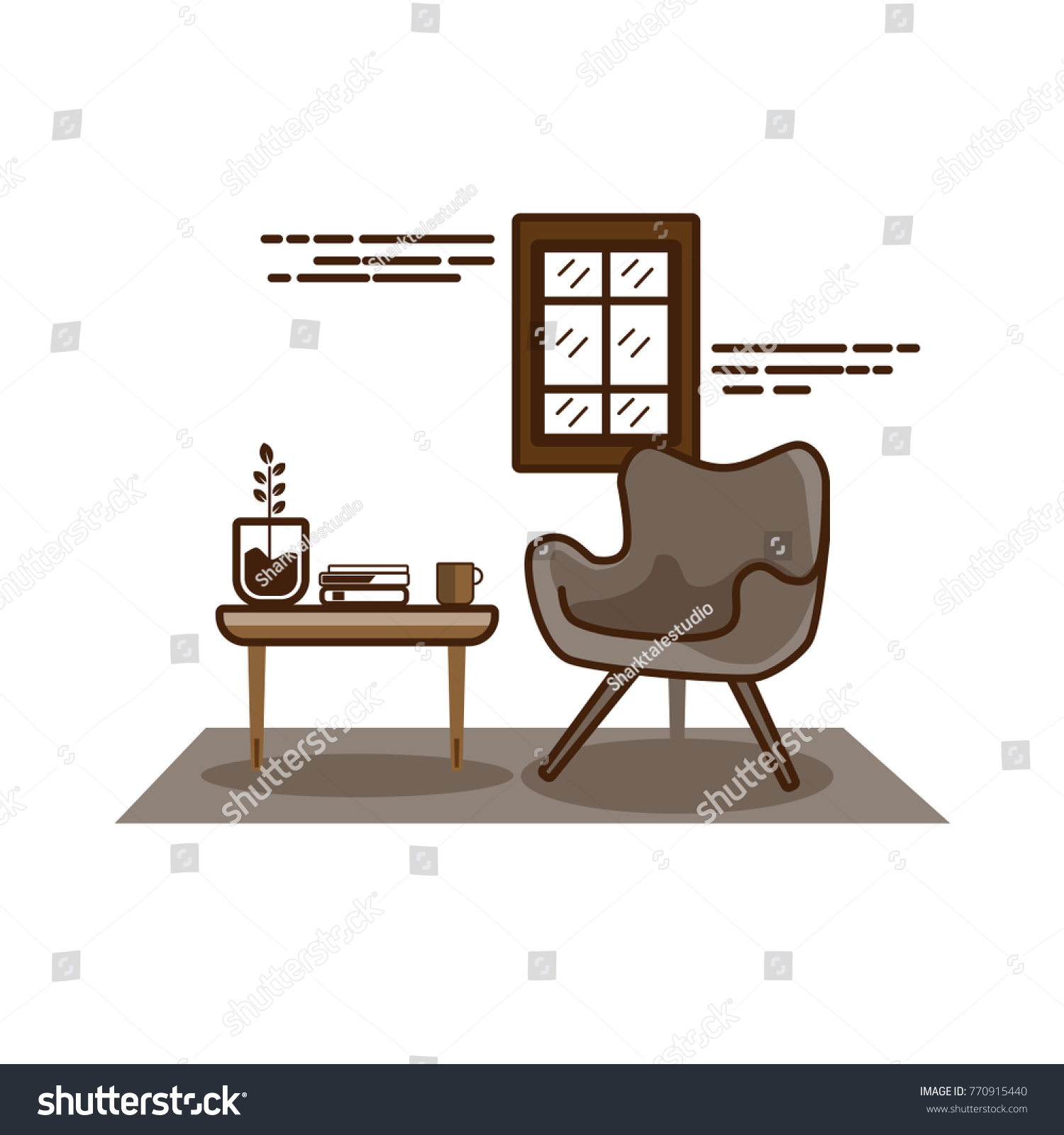Reading Room Design Stock Vector (Royalty Free) 770915440 | Shutterstock