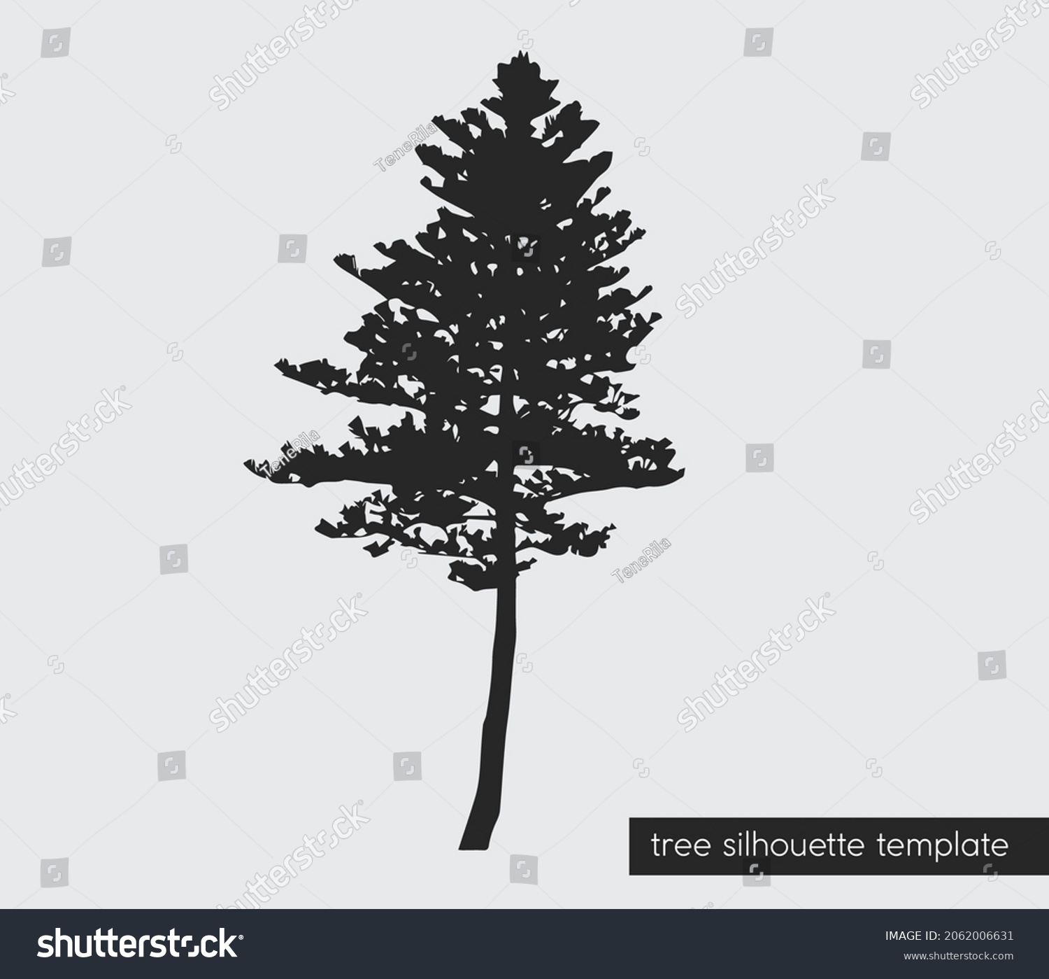 Readymade Tree Silhouette Template Eps10 Stock Vector (Royalty Free ...