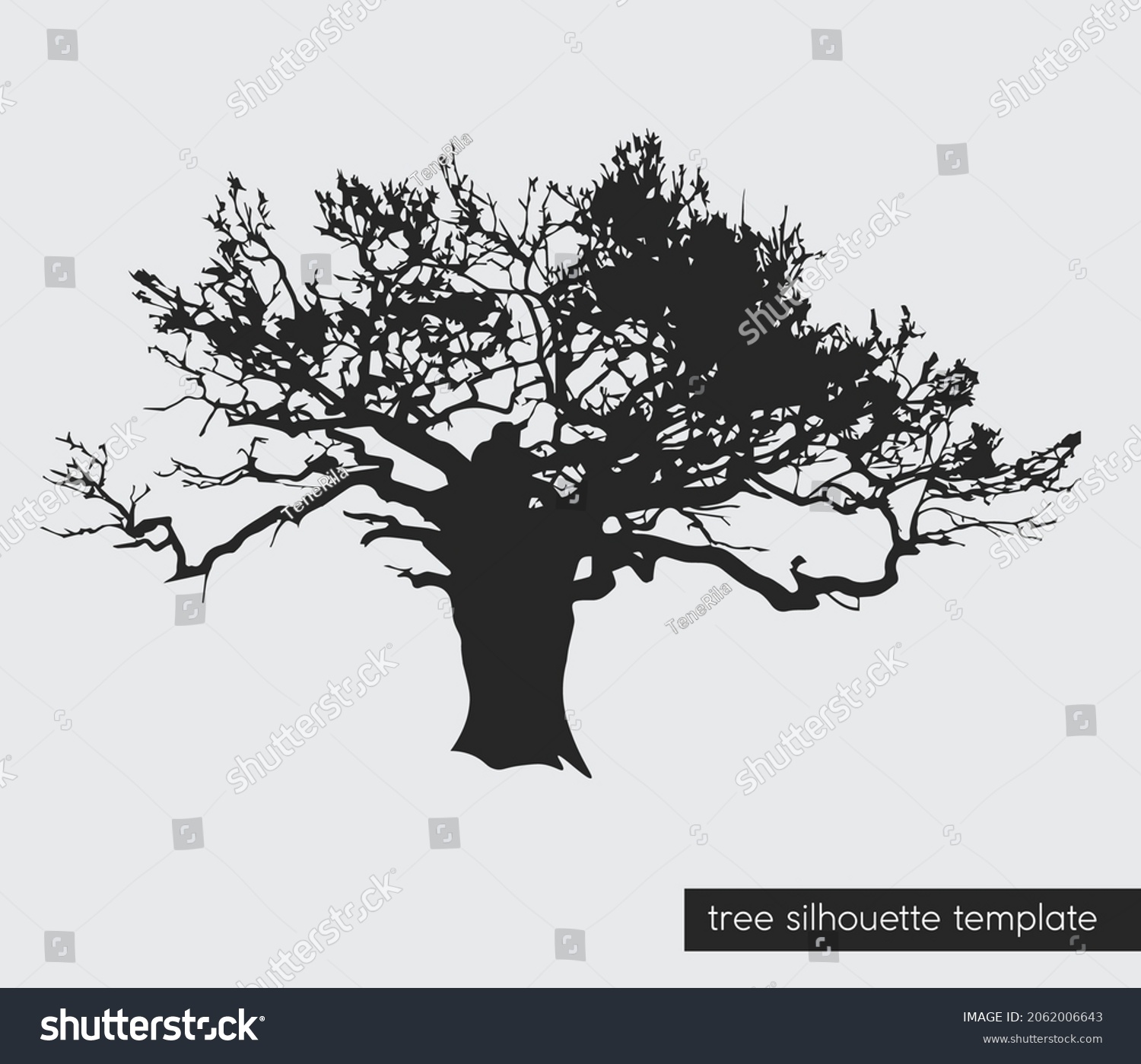 Readymade Tree Silhouette Template Eps10 Stock Vector (Royalty Free ...