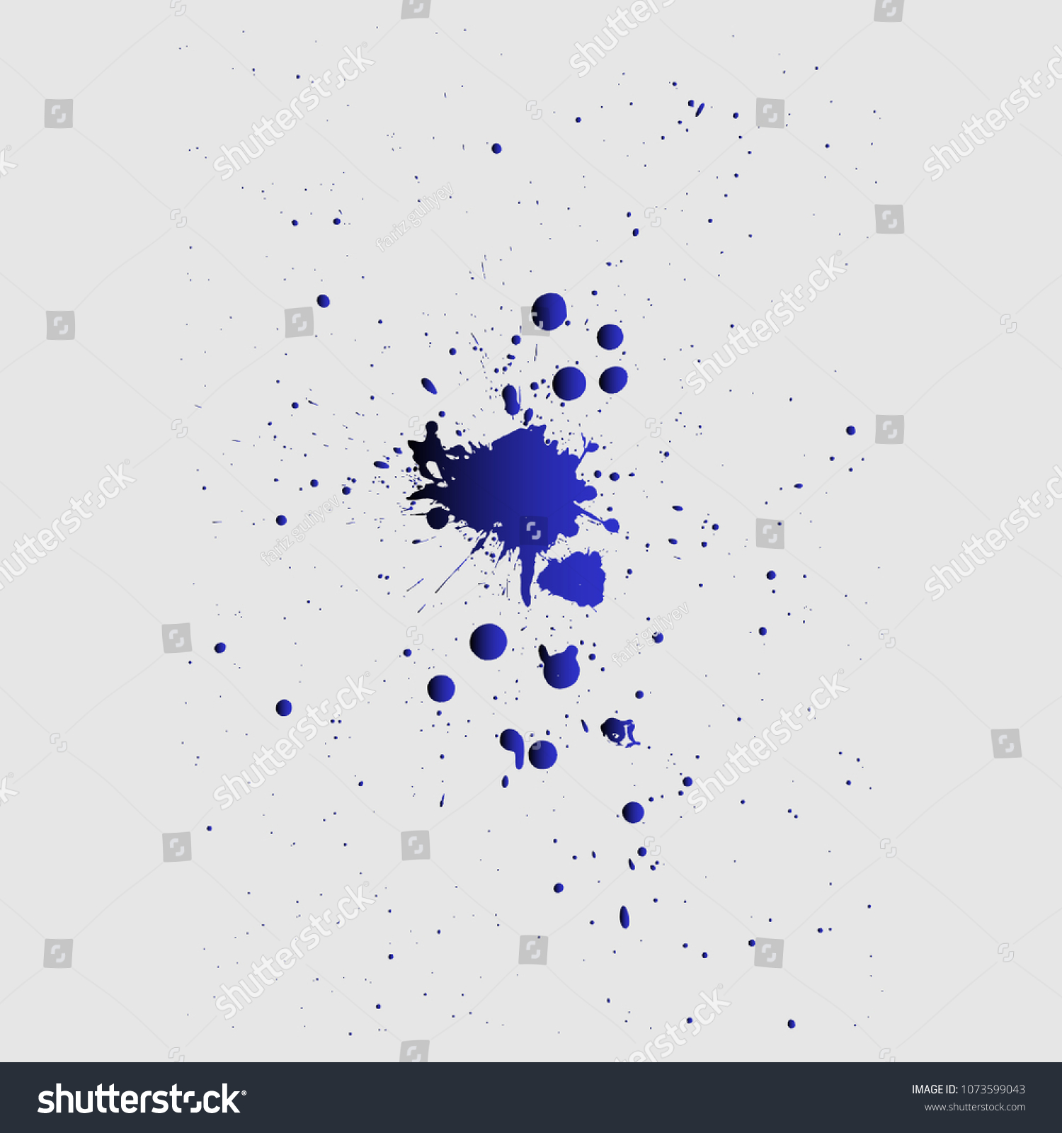 Real Blue Ink Splatters Vector Stock Vector (Royalty Free) 1073599043 ...