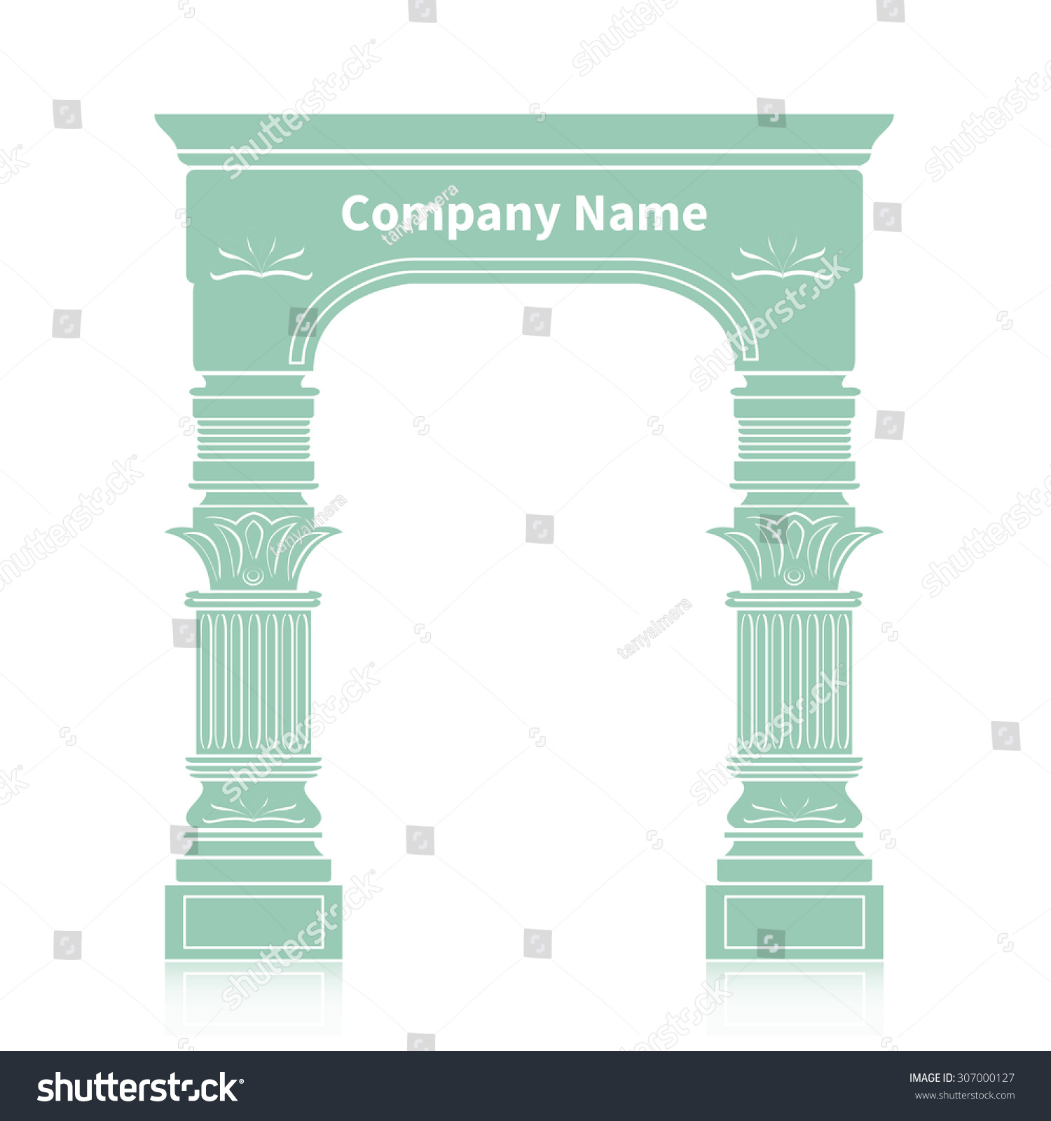 Realistic Antique Ionic Column Marble Arch Stock Vector (Royalty Free ...