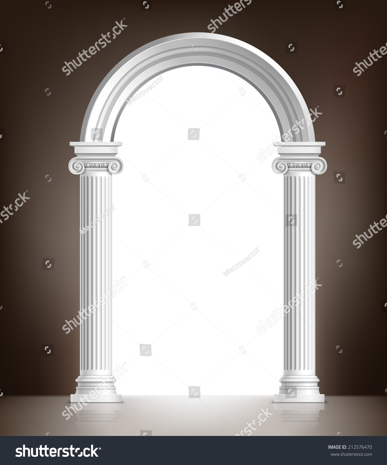 Realistic Antique Ionic Column Marble Arch Stock Vector (Royalty Free ...