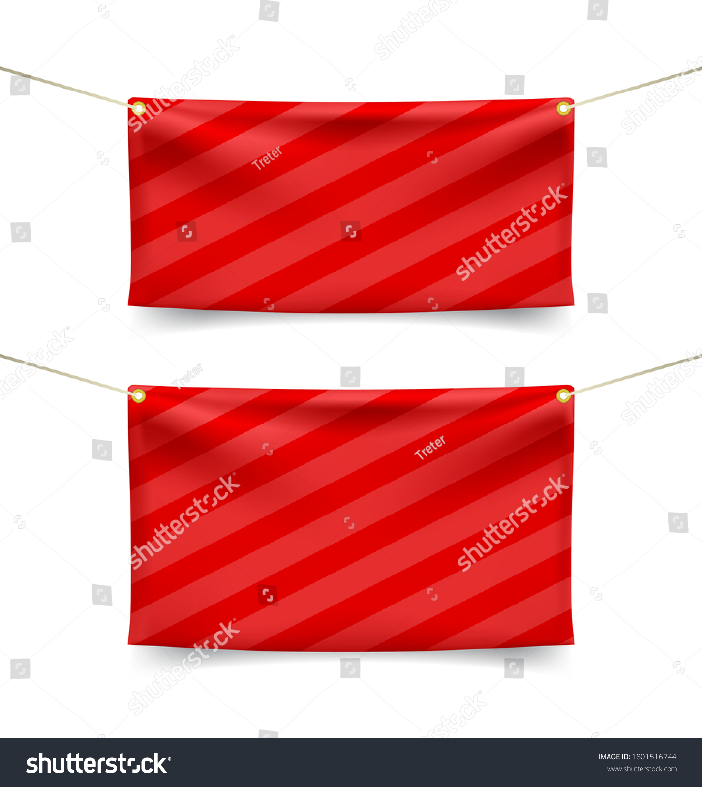 Realistic Banner Folds Isolated Vector Elements Stock Vector (Royalty ...