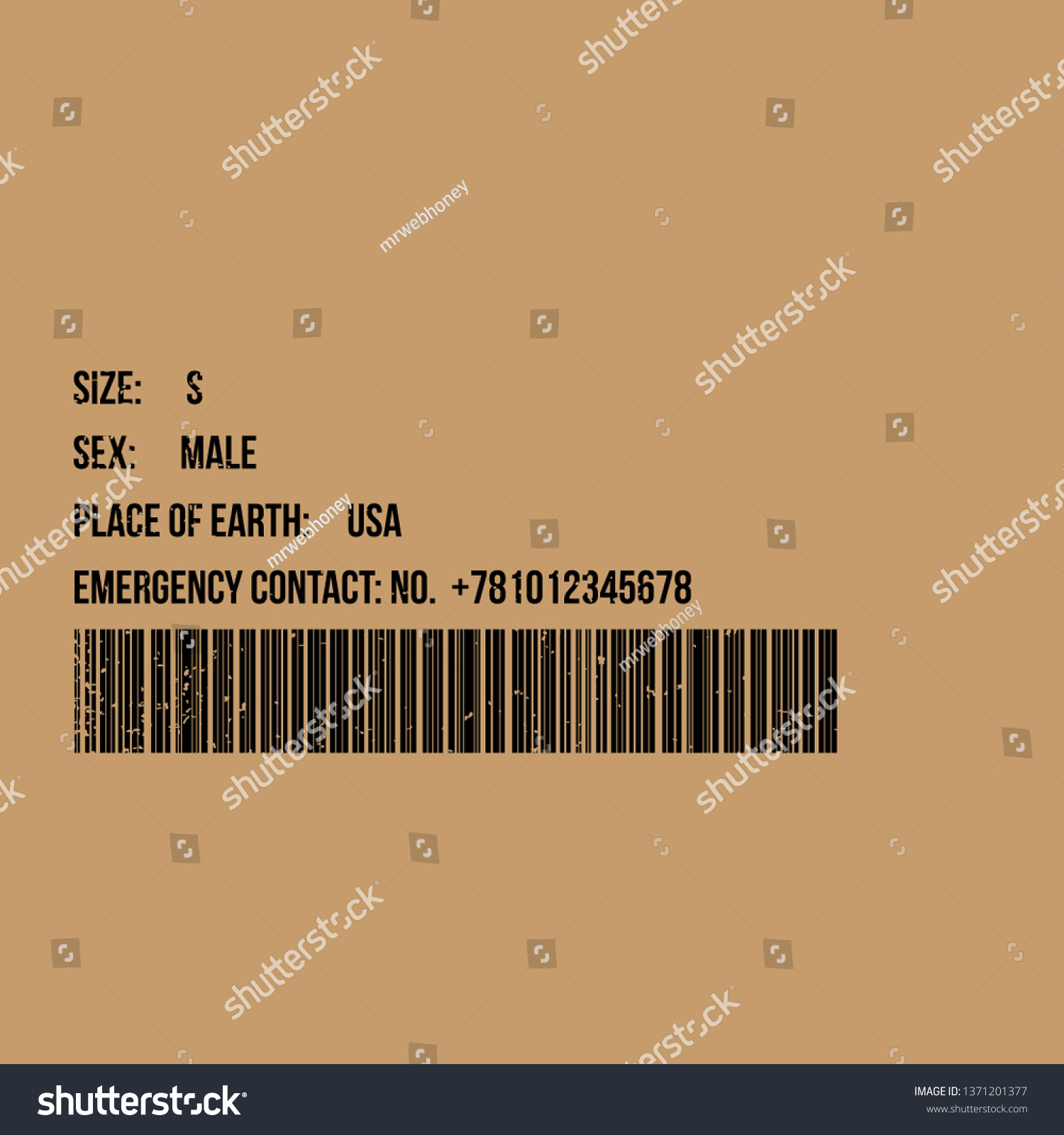 Realistic Barcode Icon Size Sex Place Stock Vector Royalty Free