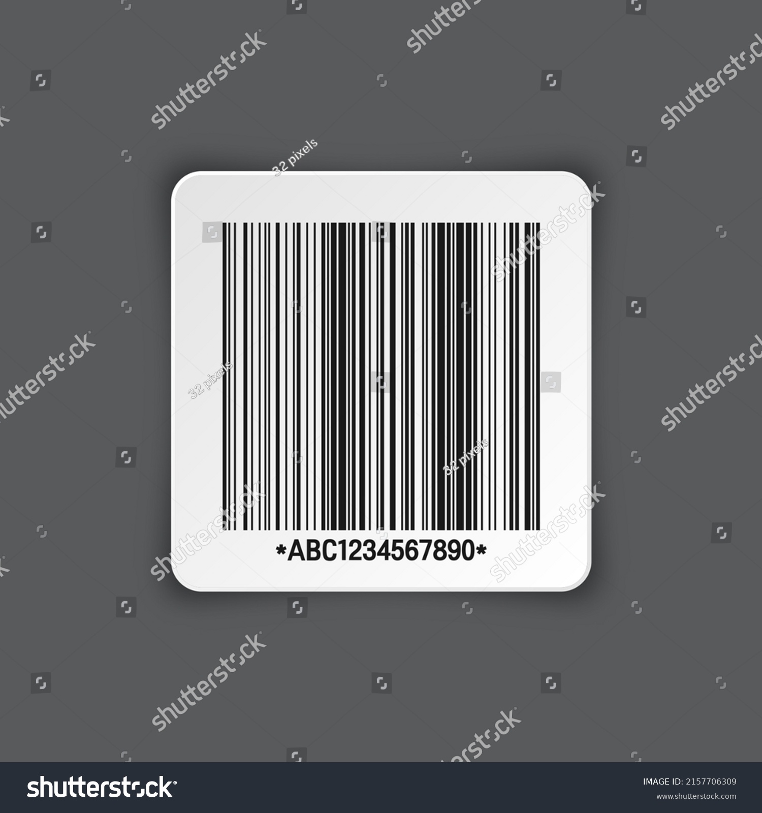 Realistic Barcode Sticker On Gray Background Stock Vector (Royalty Free ...