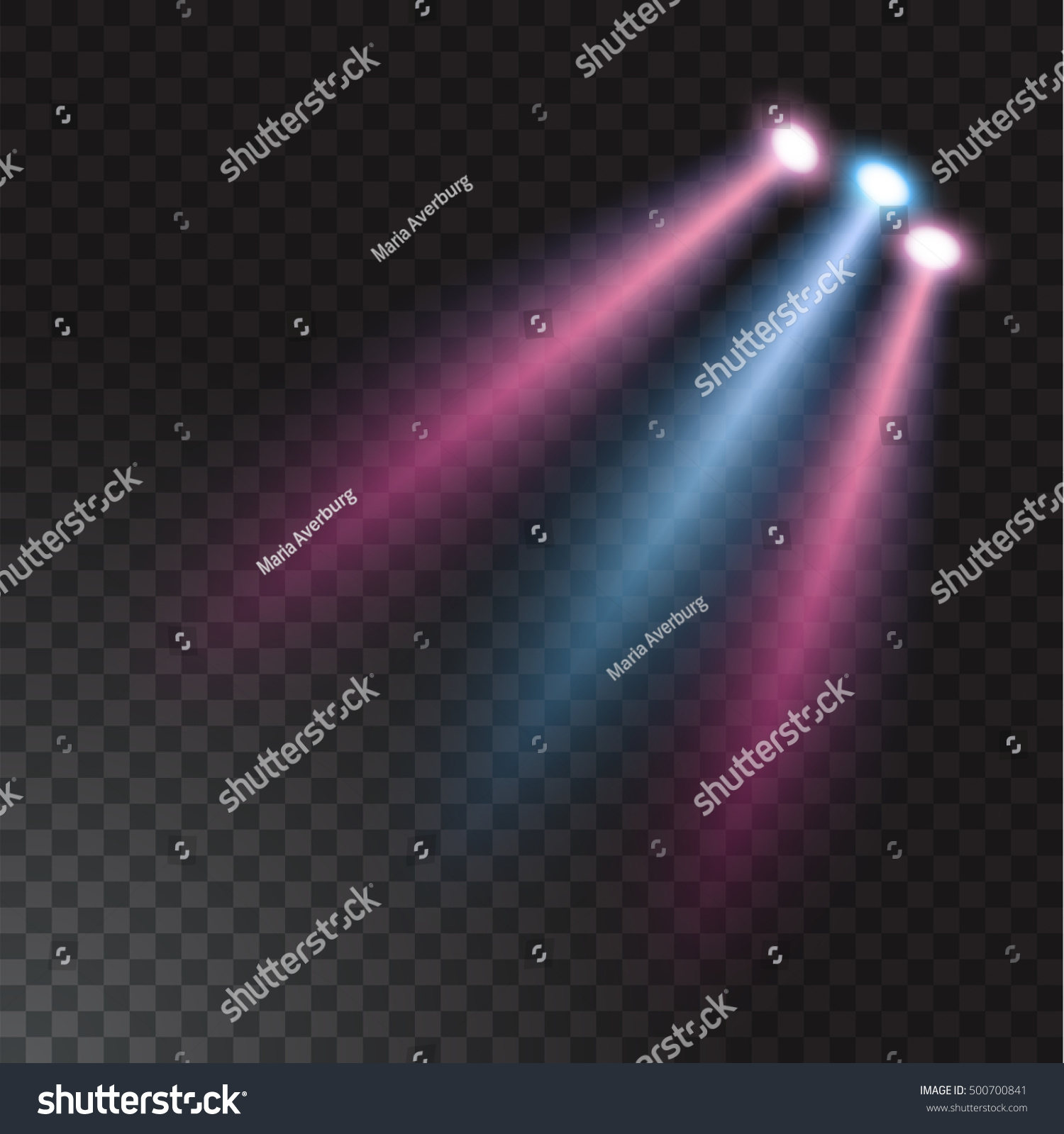 Realistic Beam Lights On Transparent Background Stock Vector (Royalty ...