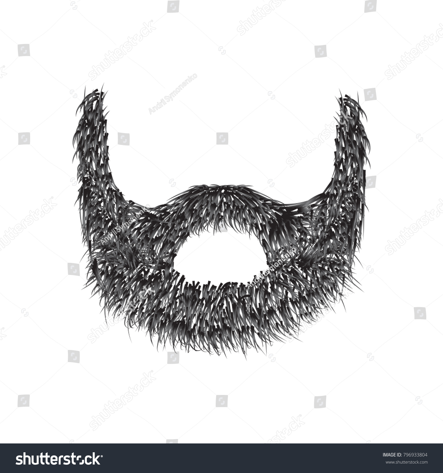 Realistic Beard Isolated On White Background Stock Vector (Royalty Free ...