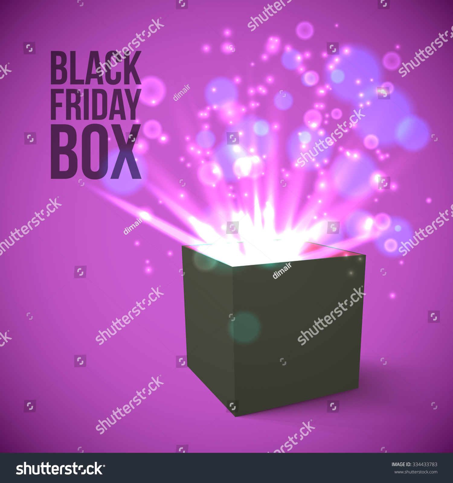 Realistic Black Box Magic Lights Vector Stock Vector (Royalty Free ...