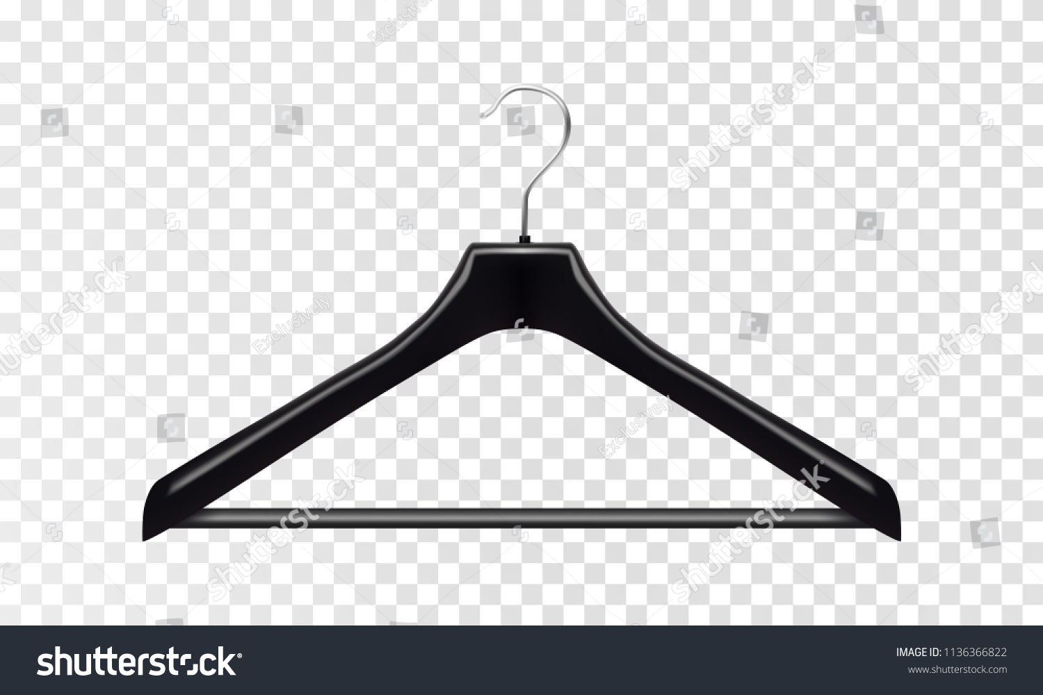 Realistic Black Clothes Hanger Vector Eps10 Stock Vector (Royalty Free ...