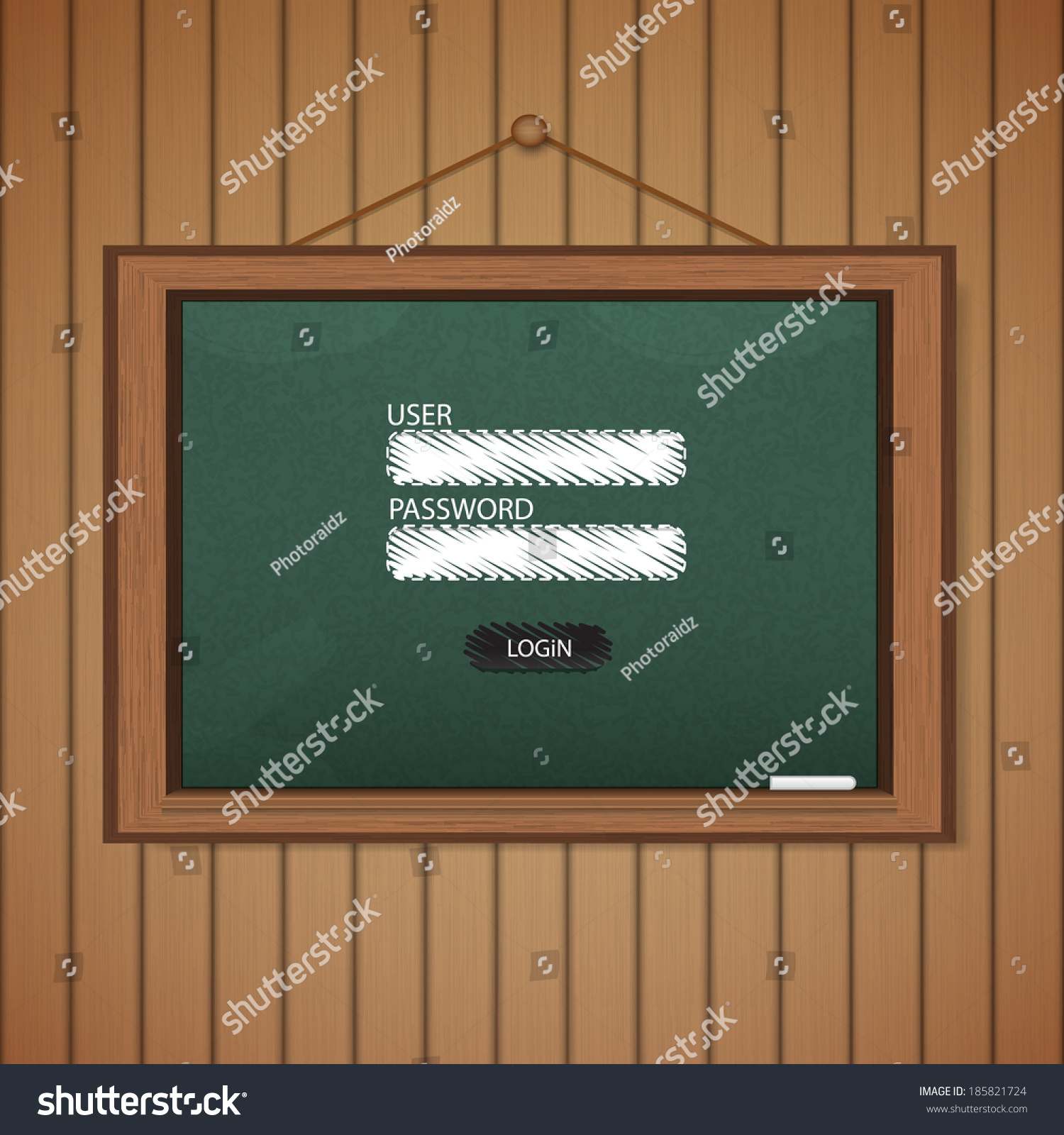 Realistic Blackboard Web Login Form Template Stock Vector (Royalty Free ...