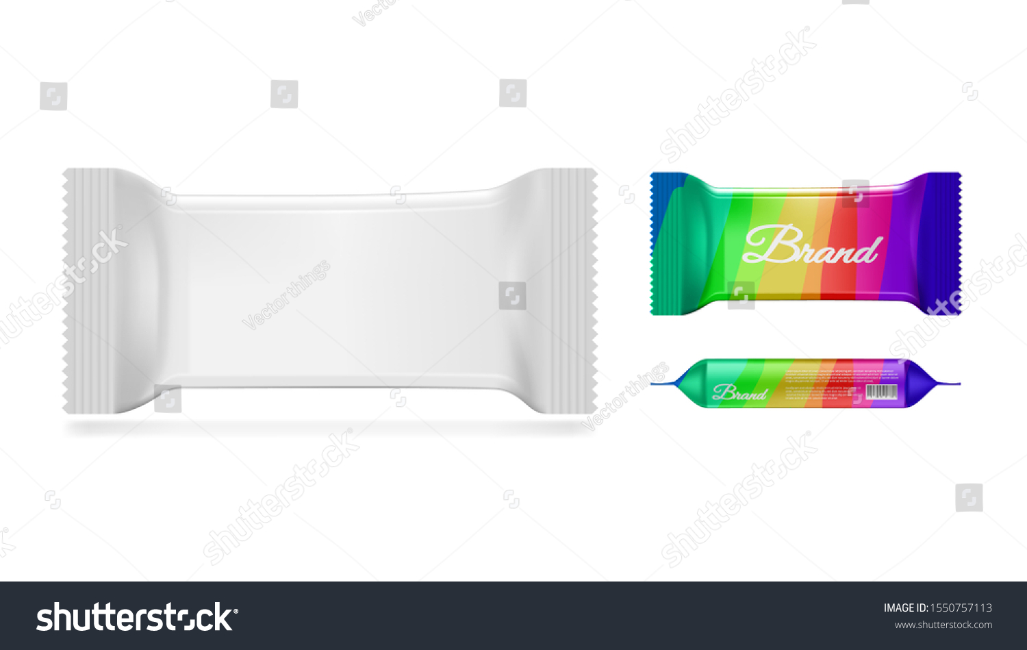 Realistic Blank Flow Pack Template Design Stock Vector (Royalty Free ...