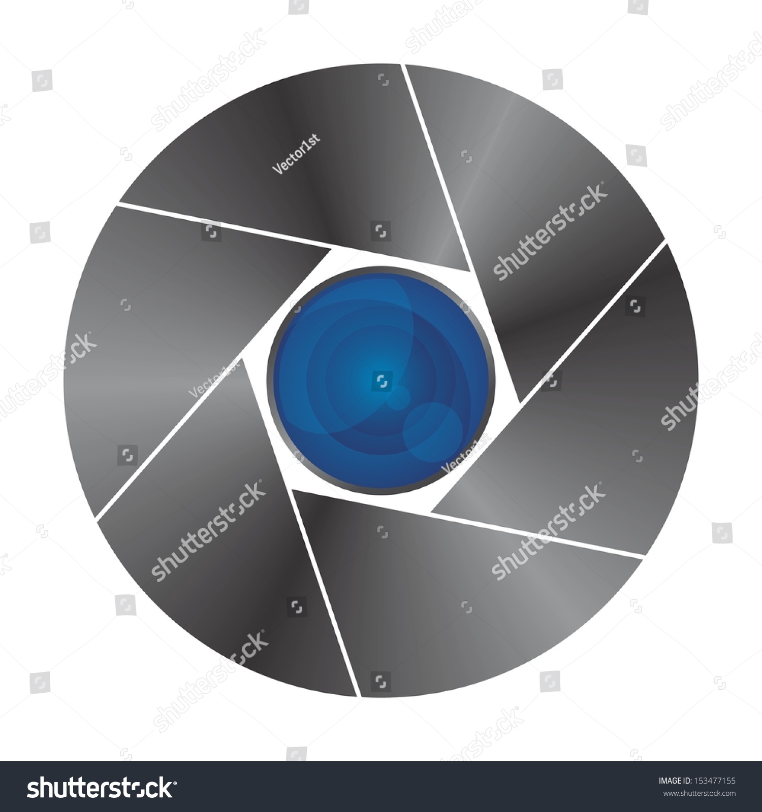 Realistic Blue Camera Lens Stock Vector (Royalty Free) 153477155 ...