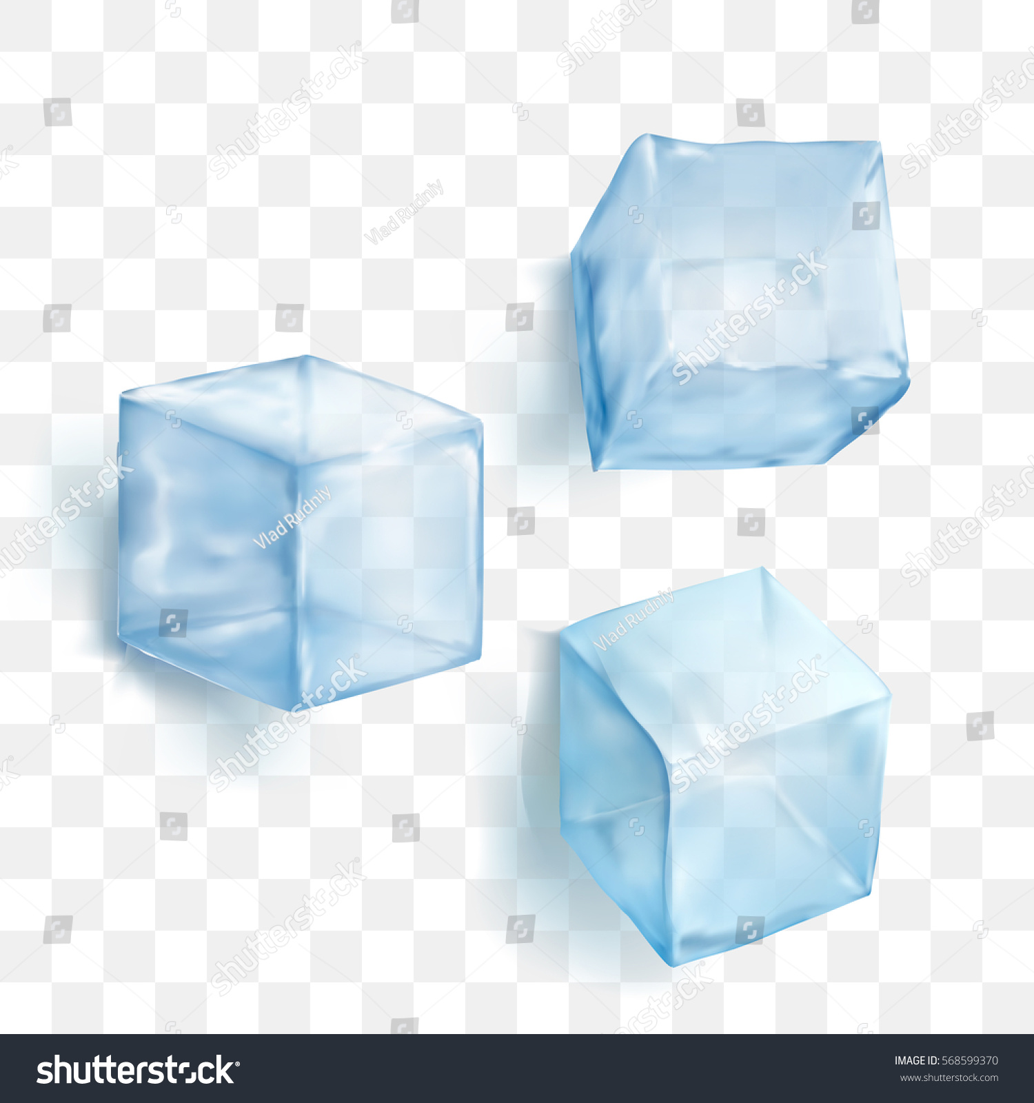 Realistic Blue Solid Ice Cubes On Stock Vector 568599370 - Shutterstock