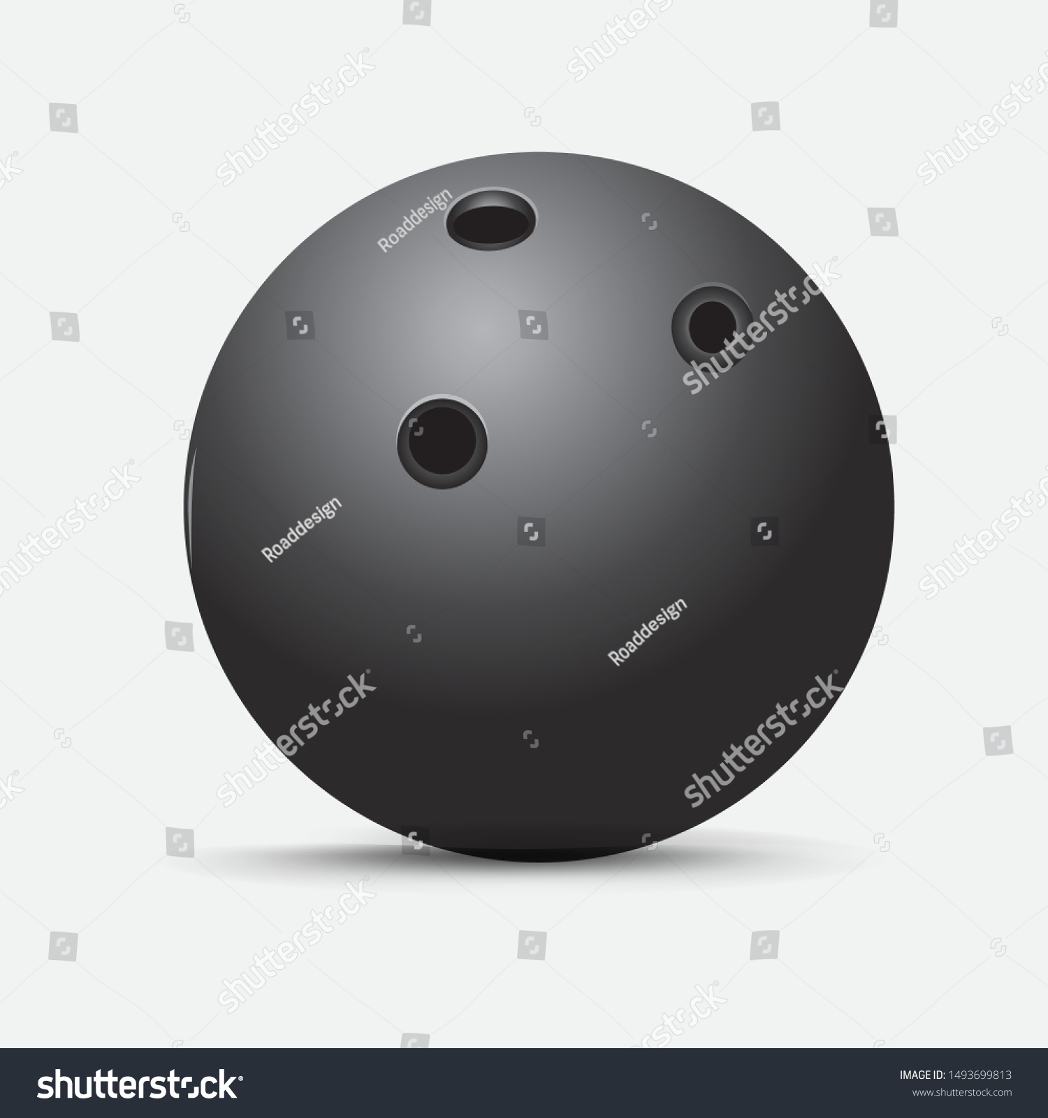 Realistic Bowling Ball Vector Icon Stock Vector (Royalty Free) 1493699813