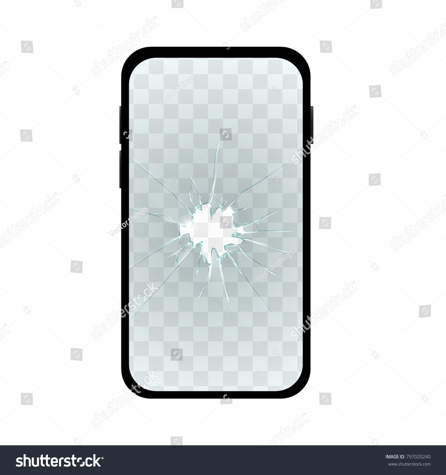 Realistic Broken Screen Simple Phone Eps10 Stock Vector (Royalty Free ...