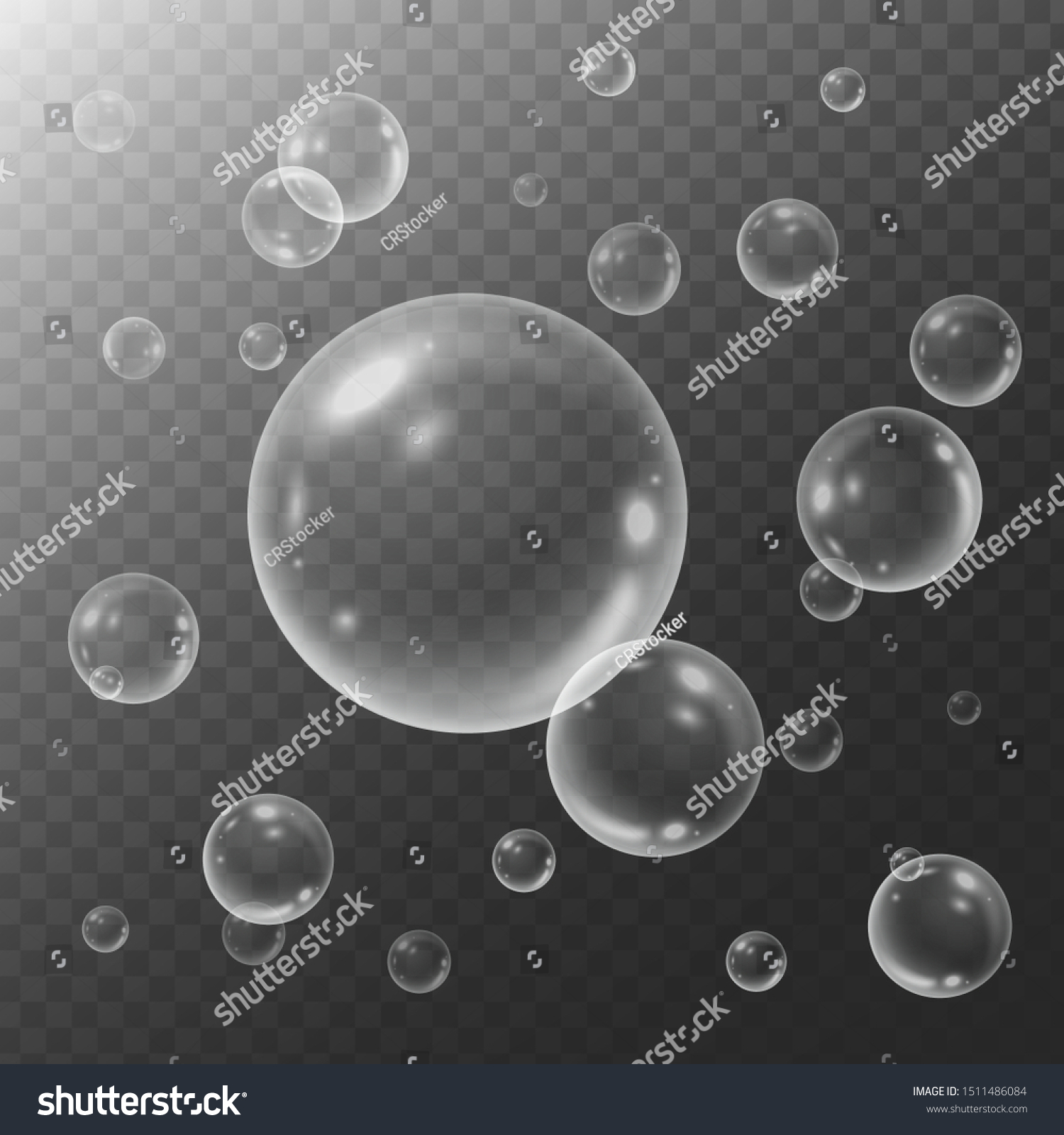 Realistic Bubble Vector Many Bubbles Floating Stock Vector (Royalty ...