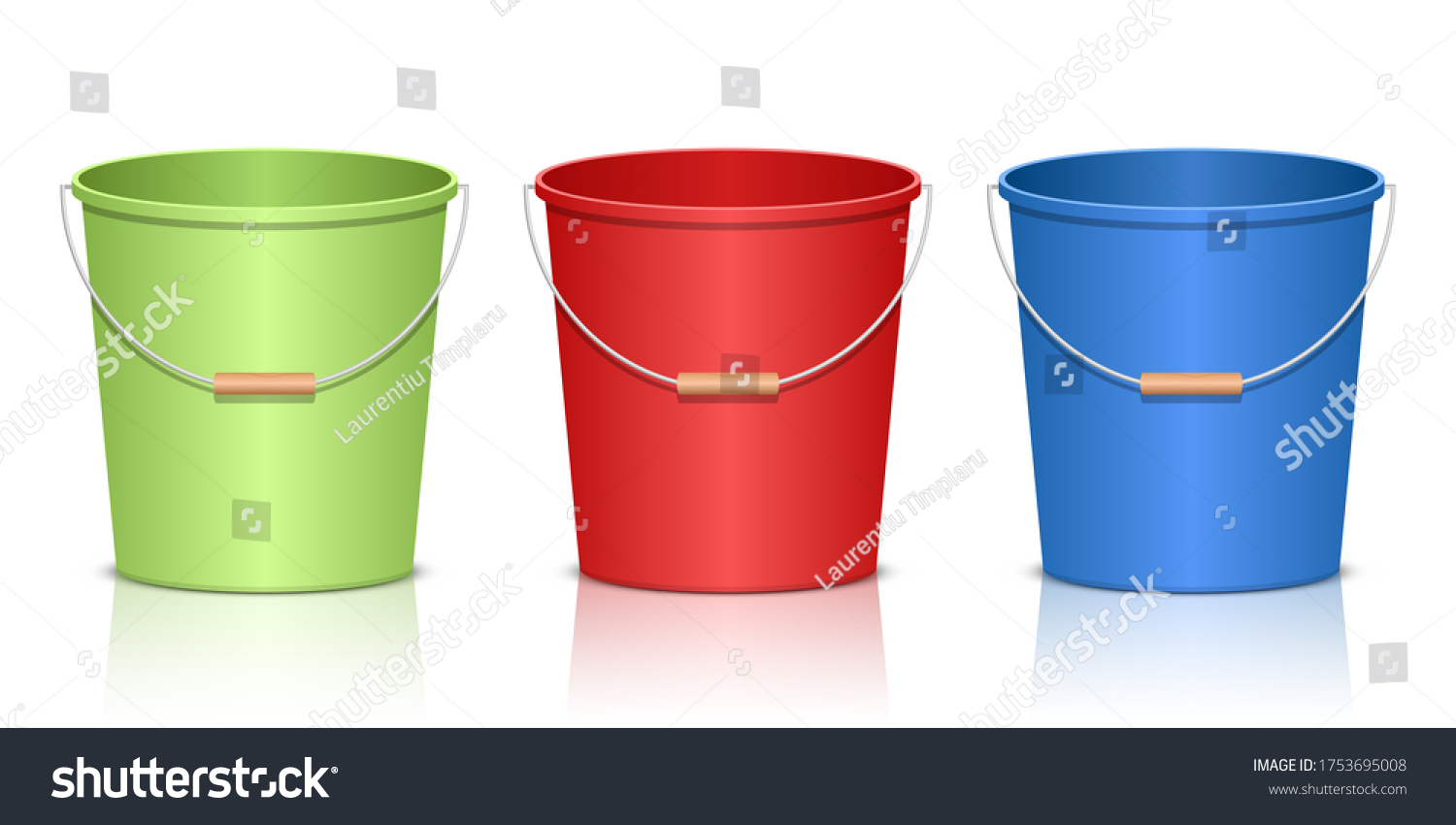 Realistic Bucket Vector Design Illustration Isolated Stock Vector ...