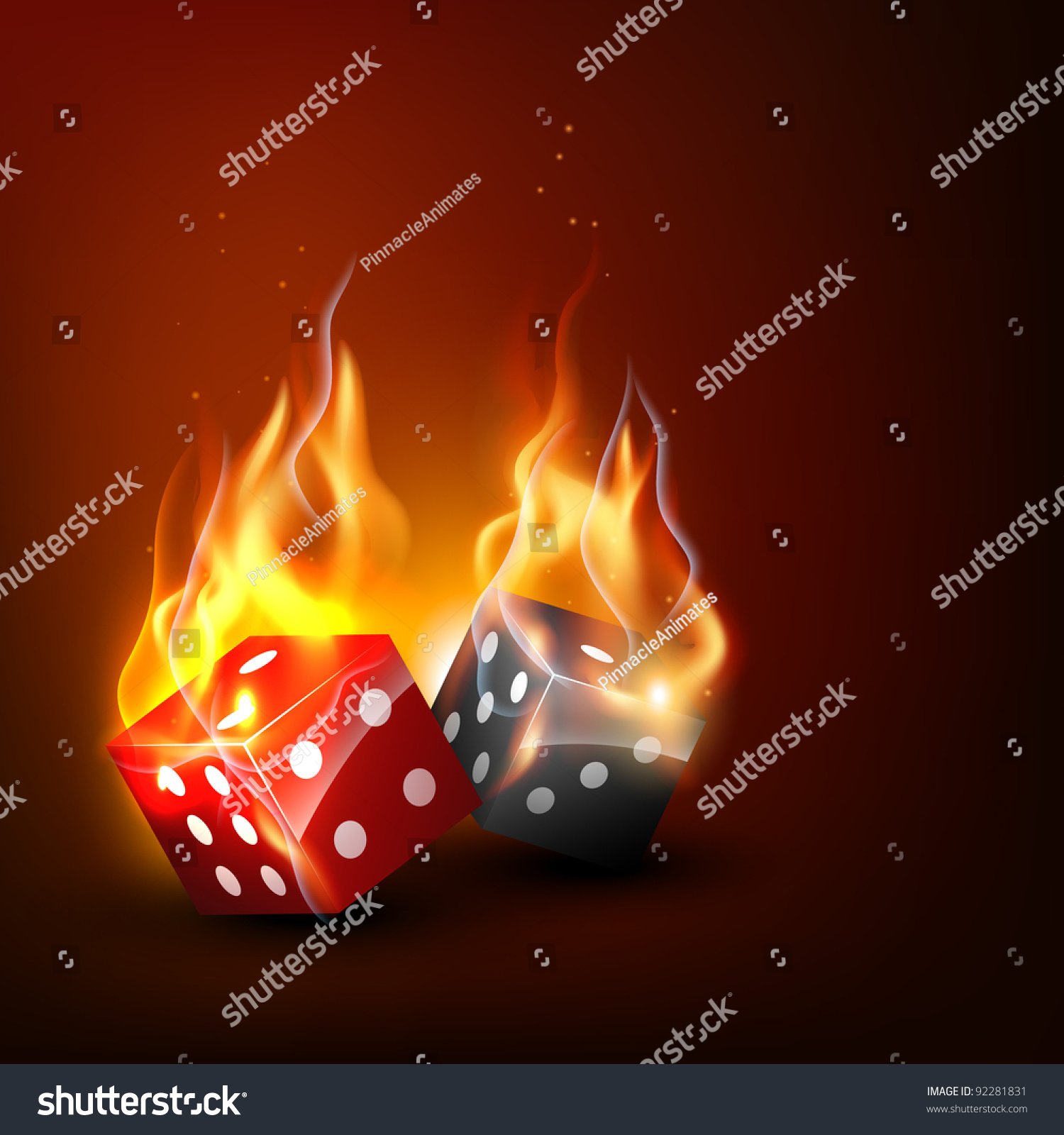Realistic Burning Vector Dice Illustration: เวกเตอร์สต็อก (ปลอดค่า ...