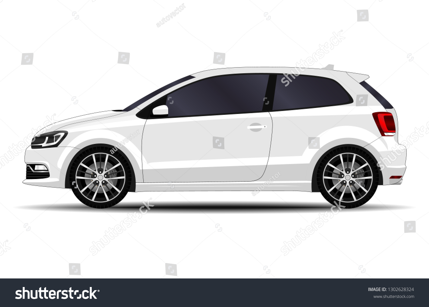 Realistic Car Hatchback Side View Stock Vector (Royalty Free ...