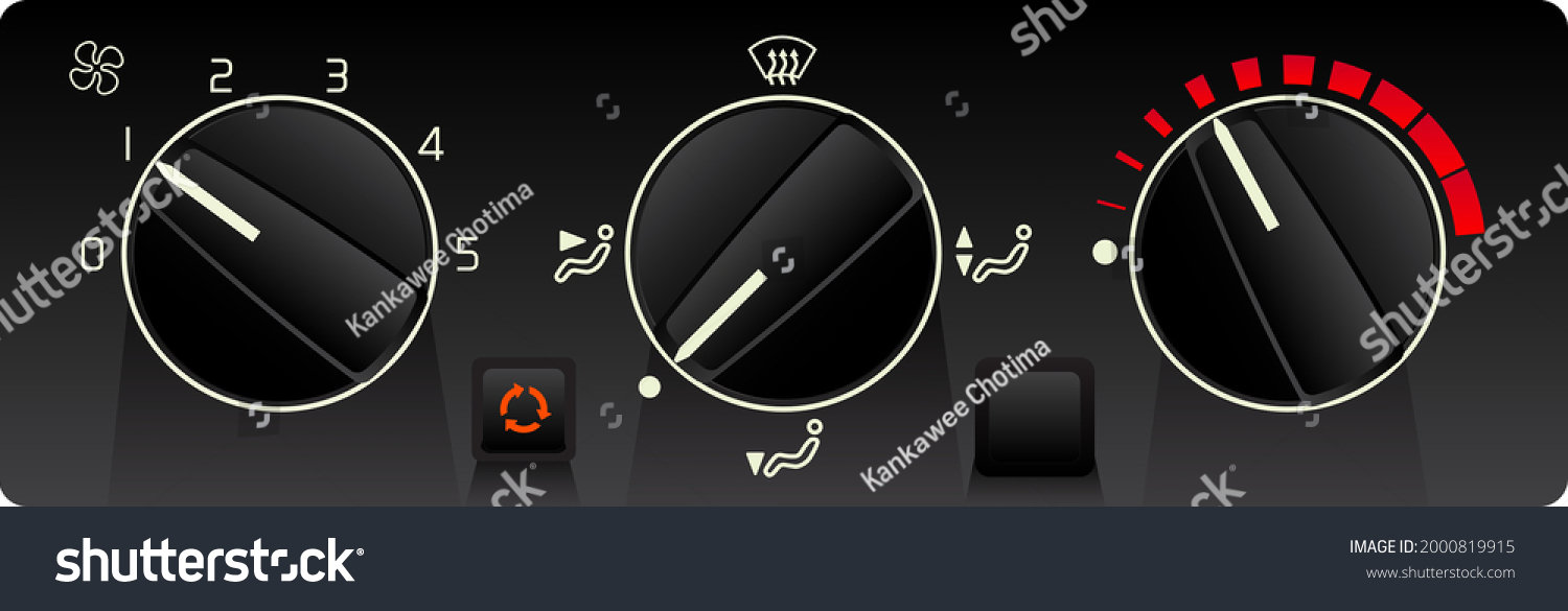 Realistic Car Heater Ventilation Control Panel Stock Vector (Royalty ...