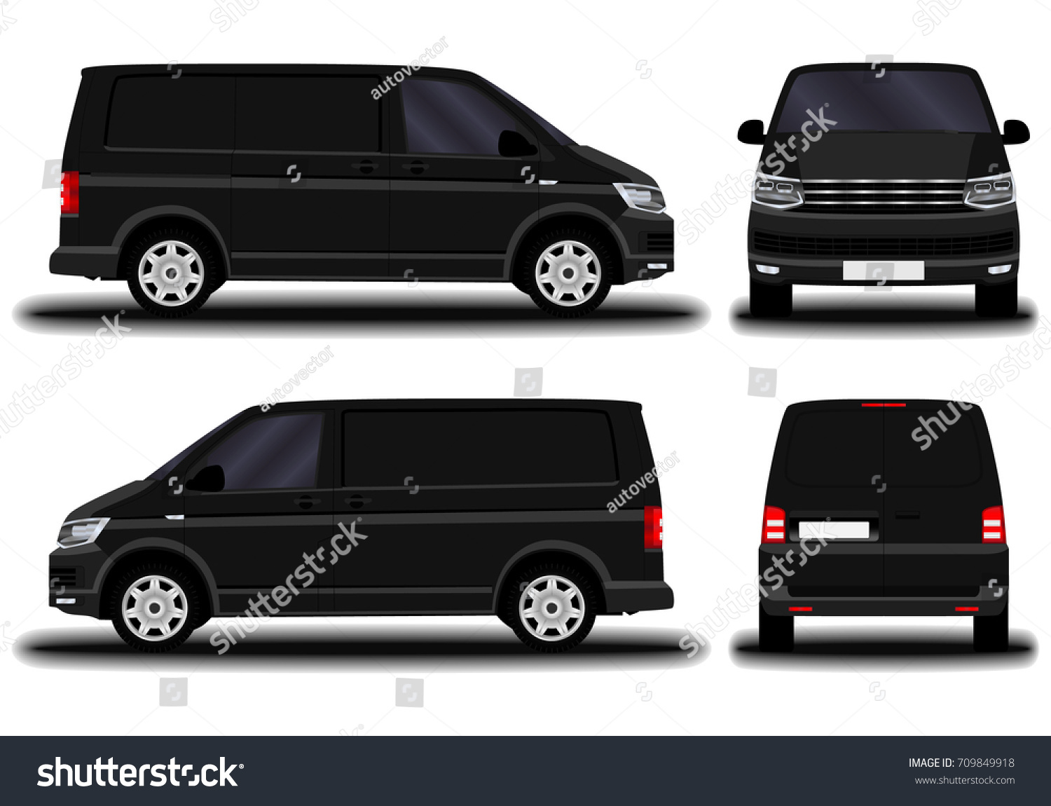Realistic Cargo Van Front View Side: เวกเตอร์สต็อก (ปลอดค่าลิขสิทธิ์ ...