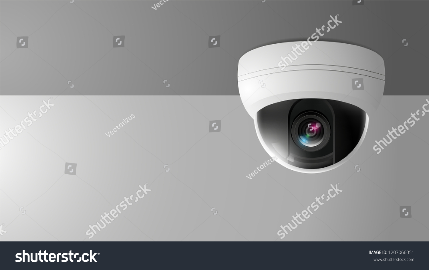 Vektor Stok Realistic Cctv Dome Model Vector On (Tanpa Royalti ...