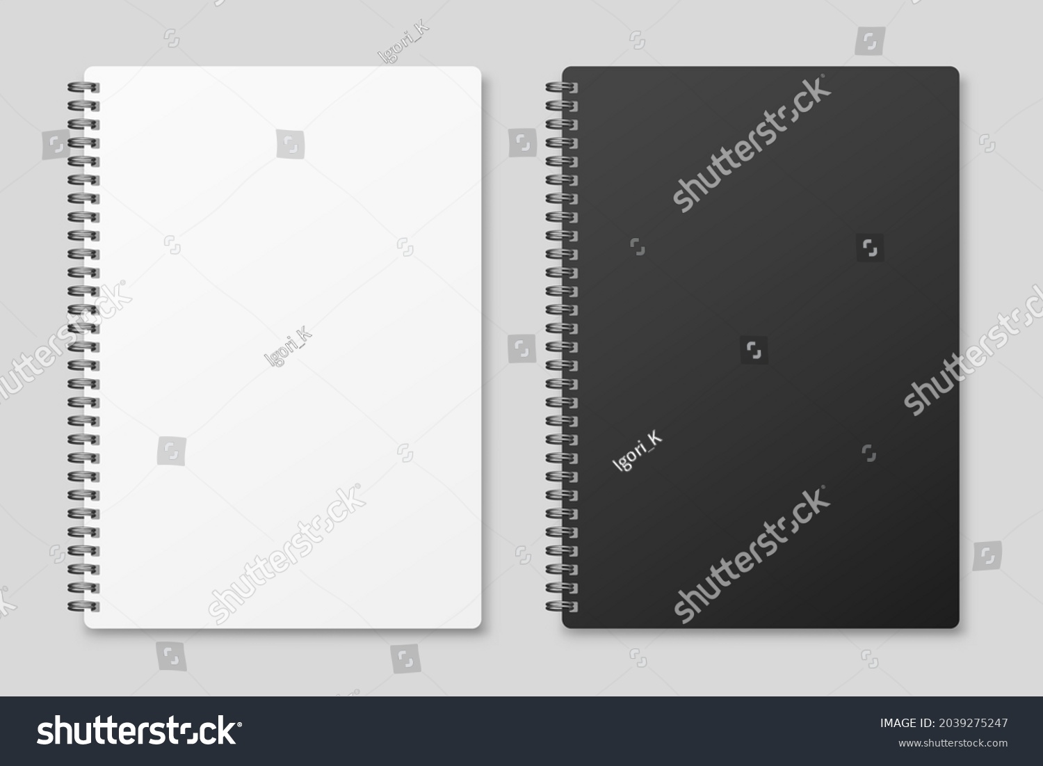 Realistic Closed Notebook Set Vector Illustration Stock Vector (Royalty ...
