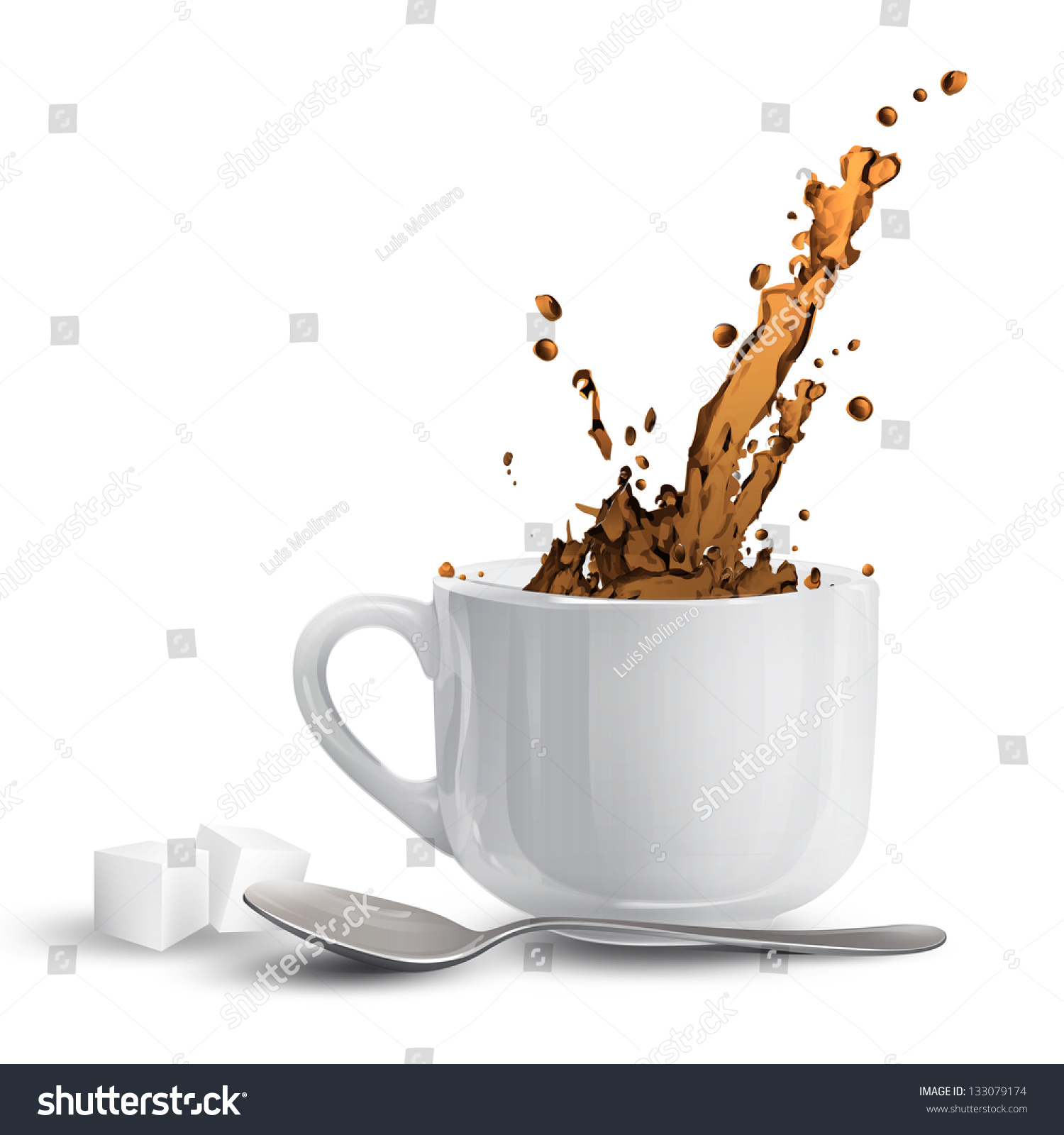 Realistic Coffee Vector Design Stock Vector (Royalty Free) 133079174 ...