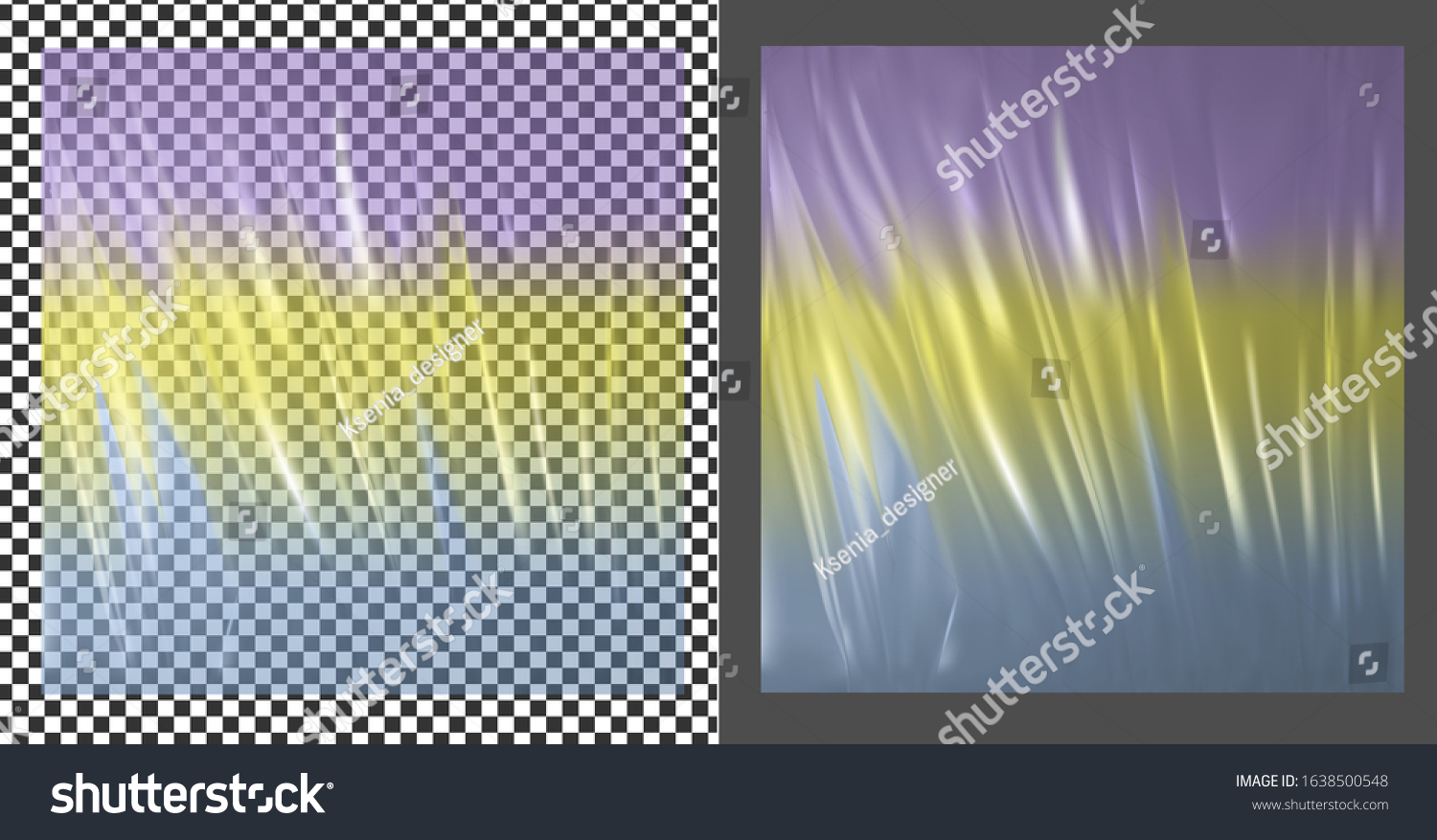 Realistic Color Transparent Plastic Wrapper Texture Stock Vector ...