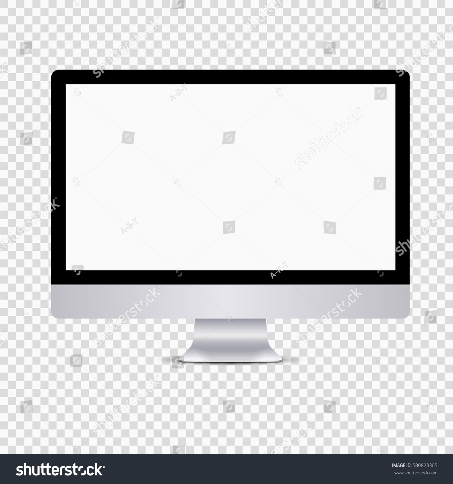 Realistic Computer Monitor Isolated On Transparent Stock Vector ... Realistic Computer Monitor Isolated On Transparent Stock Vector ...