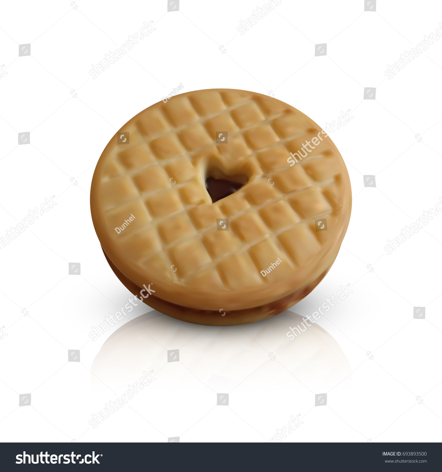 Realistic Cookie Isolated On White Background Stock Vector (Royalty ...