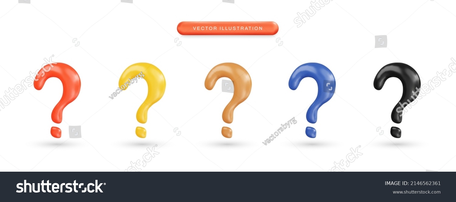 Realistic 3d Question Mark Vector Illustration Stock Vector (Royalty ...