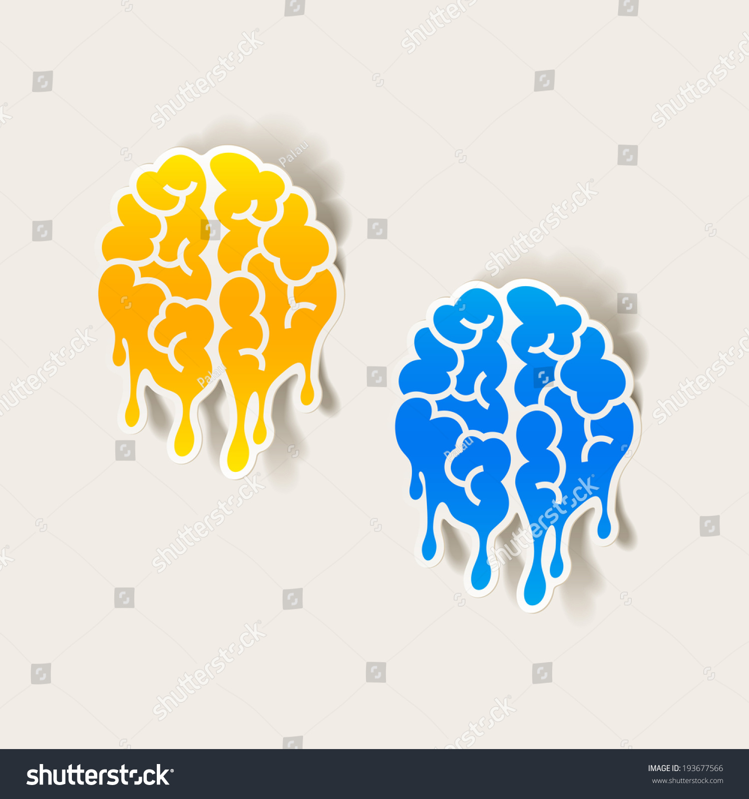 Realistic Design Element Brain Drop Vector Stock Vector (Royalty Free ...