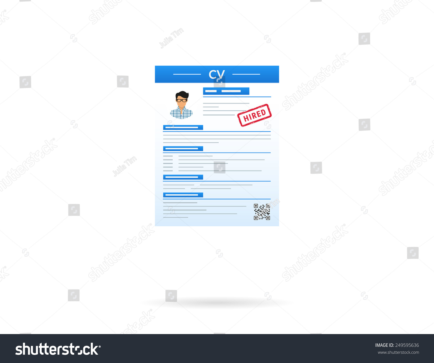 Vektor Stok Realistic Desktop Design Cv Template Presentation (Tanpa ...