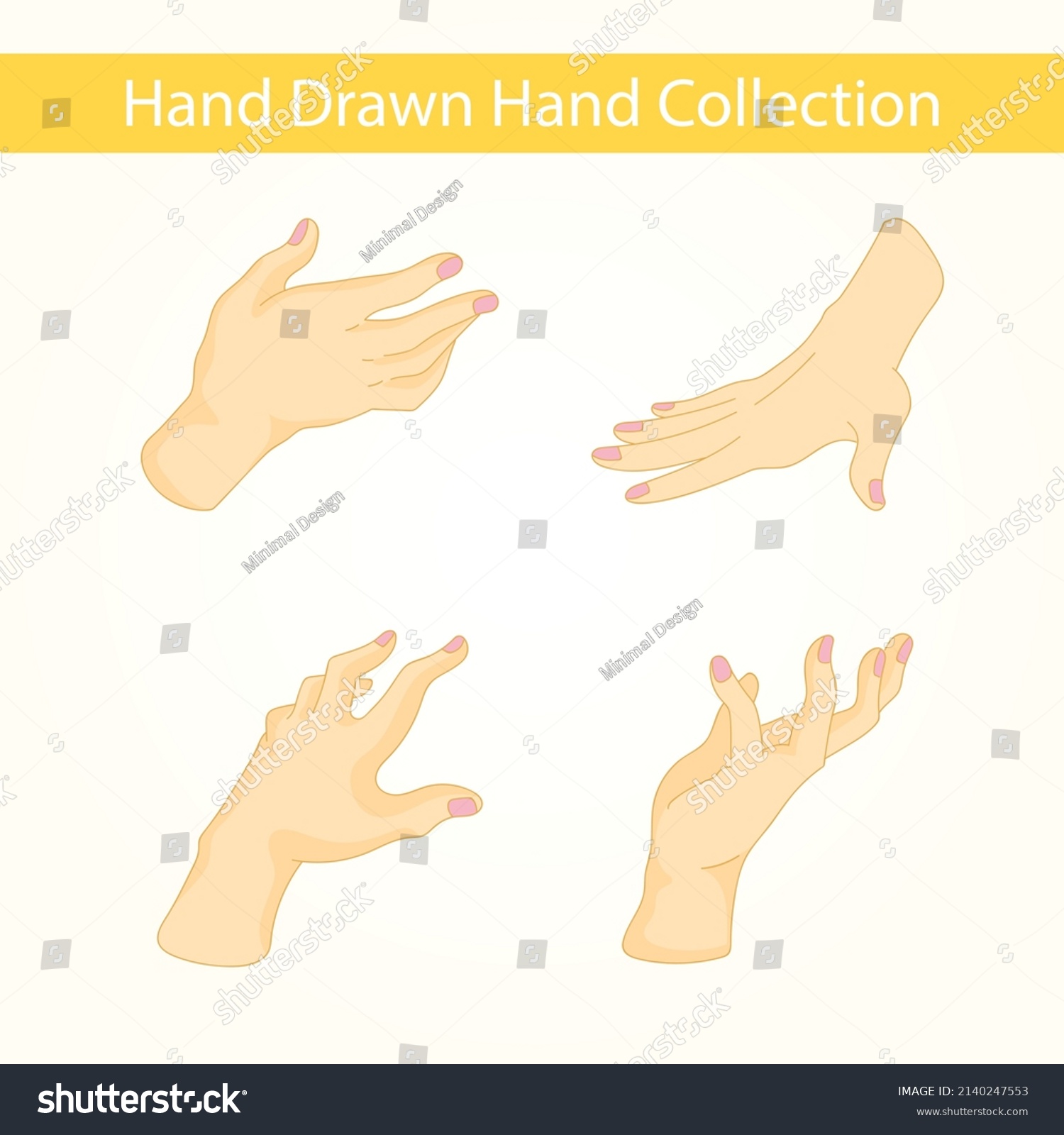 Realistic Different Types Hands Set Illustration Stock Vector (Royalty ...