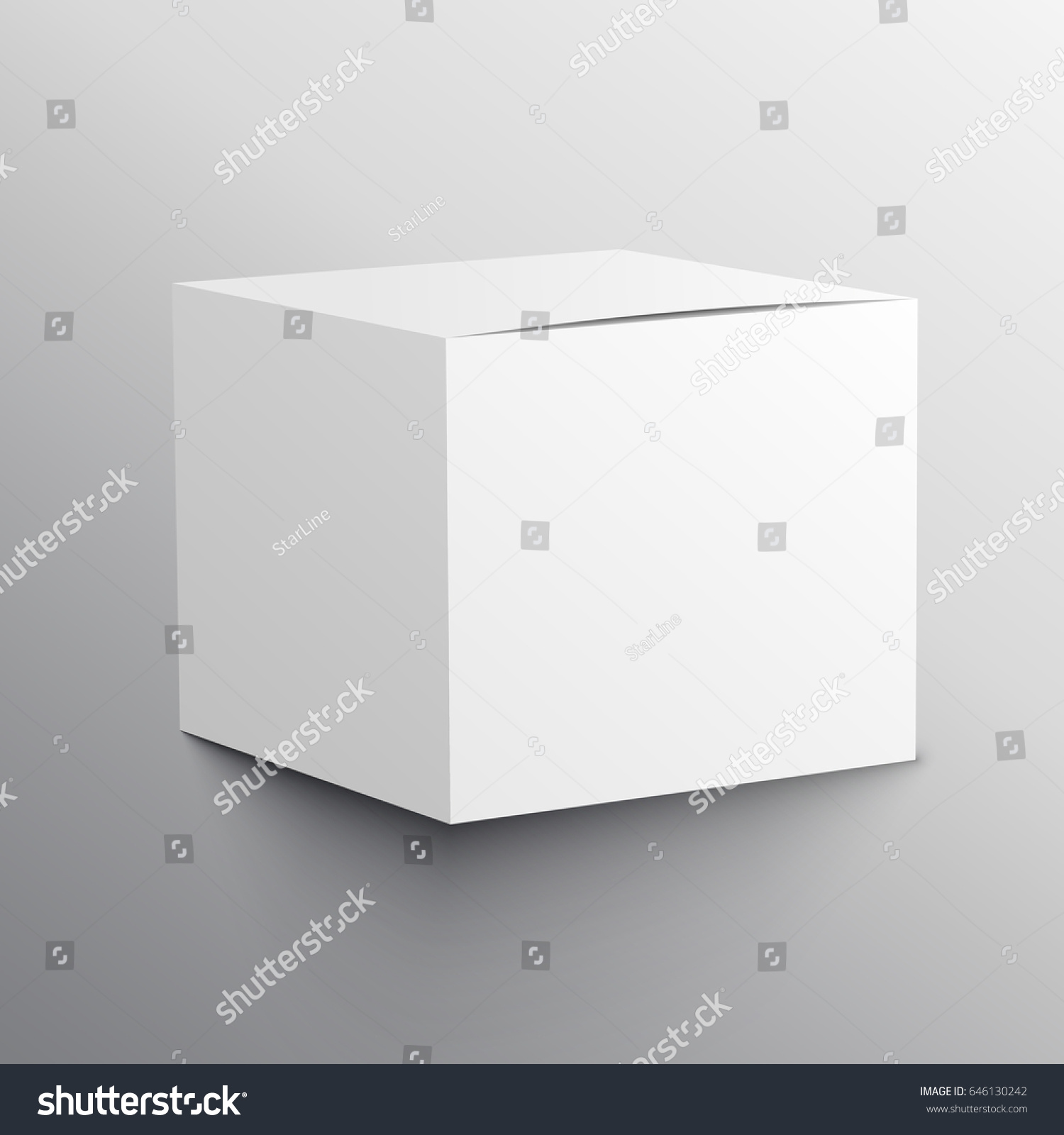 Realistic Empty Box Mockup Template Design Stock Vector (Royalty Free ...