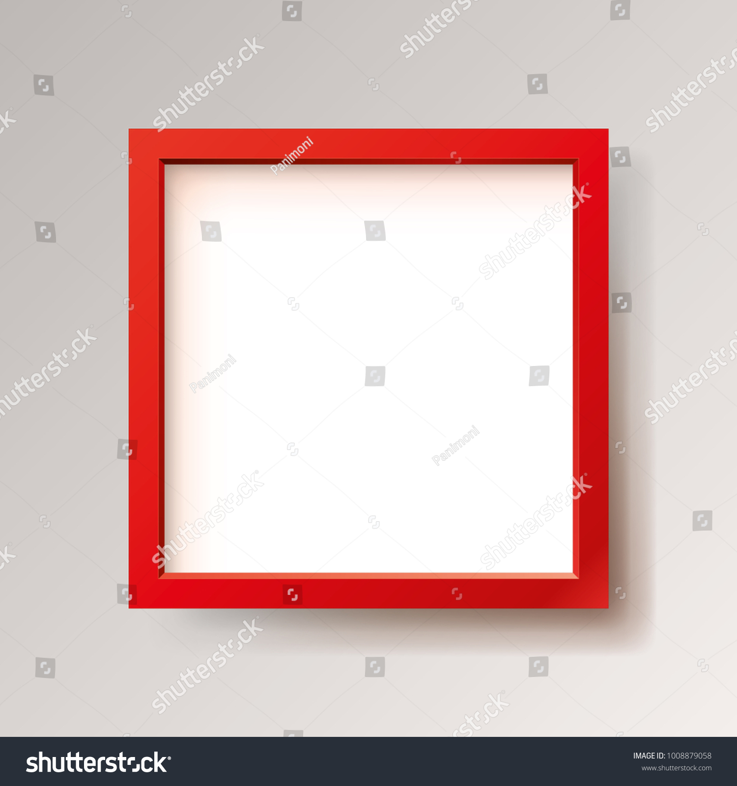 Realistic Empty Red Frame On Gray Stock Vector (Royalty Free ...